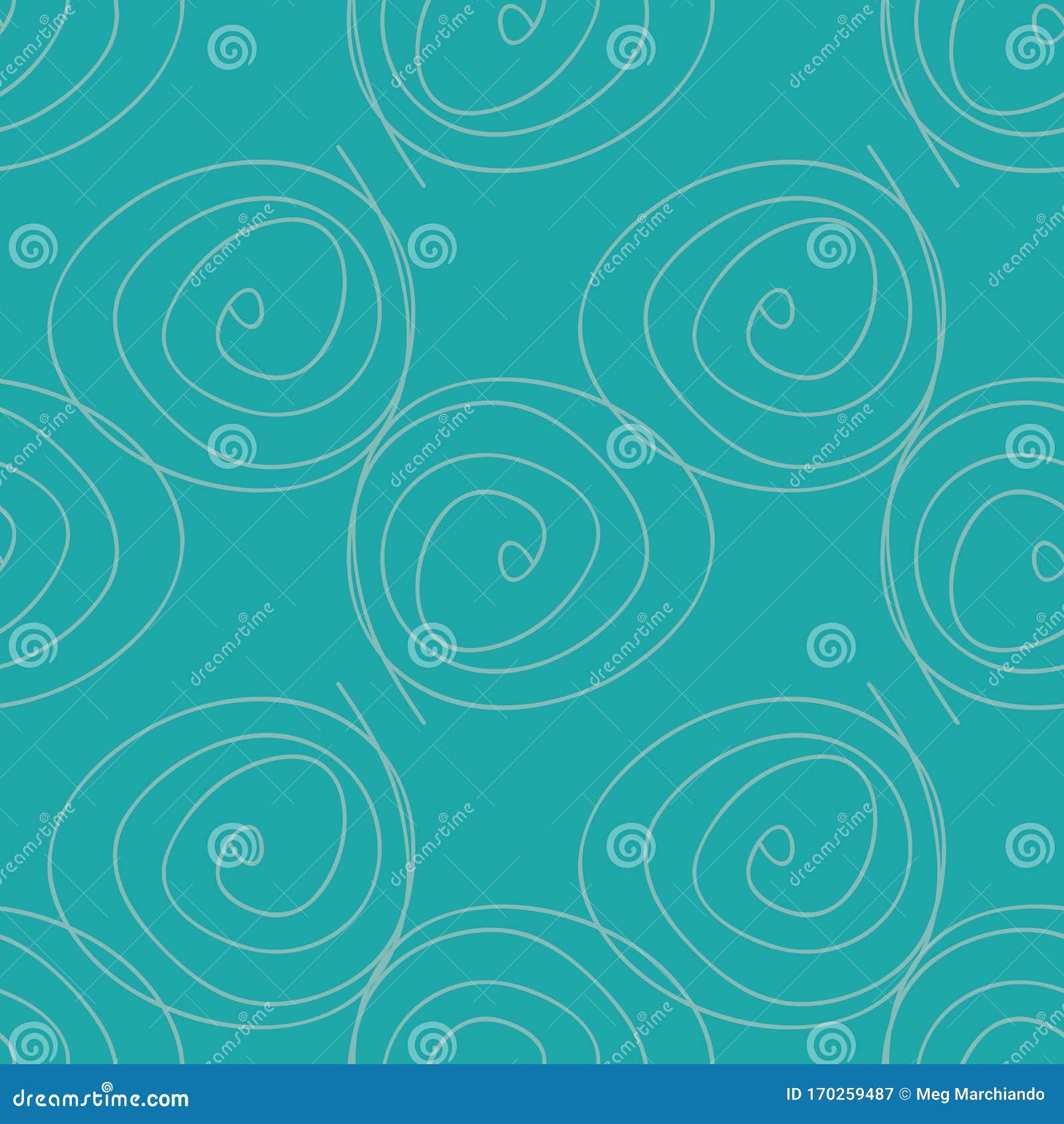 Swirly on Blue Seamless Doodle Pattern Vector Stock Vector ...