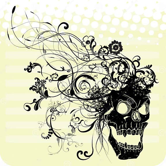 Swirly and curly skull stock vector. Illustration of dream - 8895006