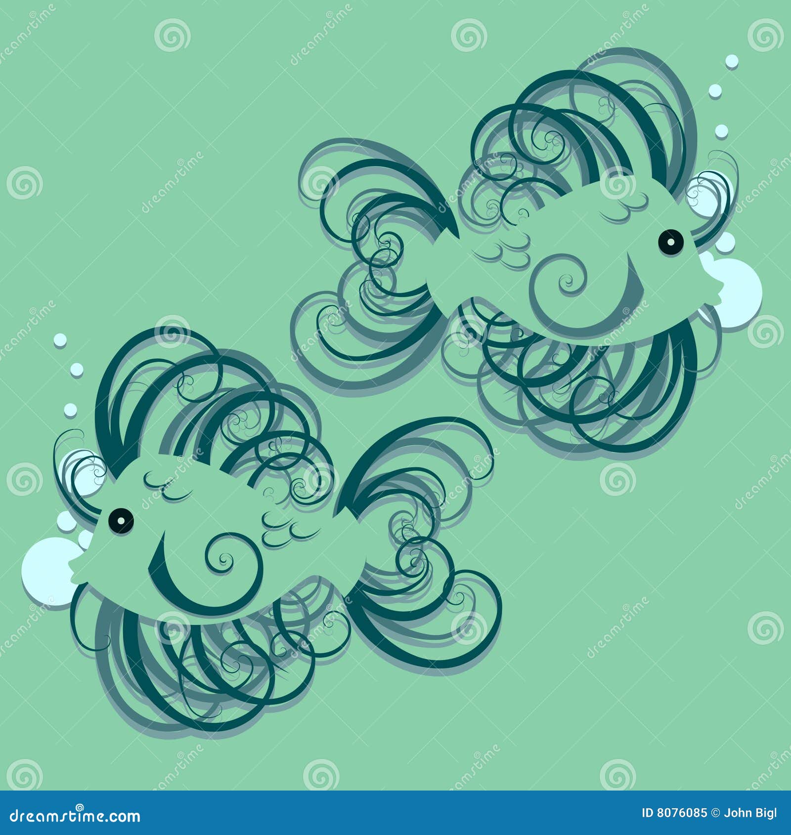 Swirly fish stock vector. Illustration of ocean, swirl - 8076085