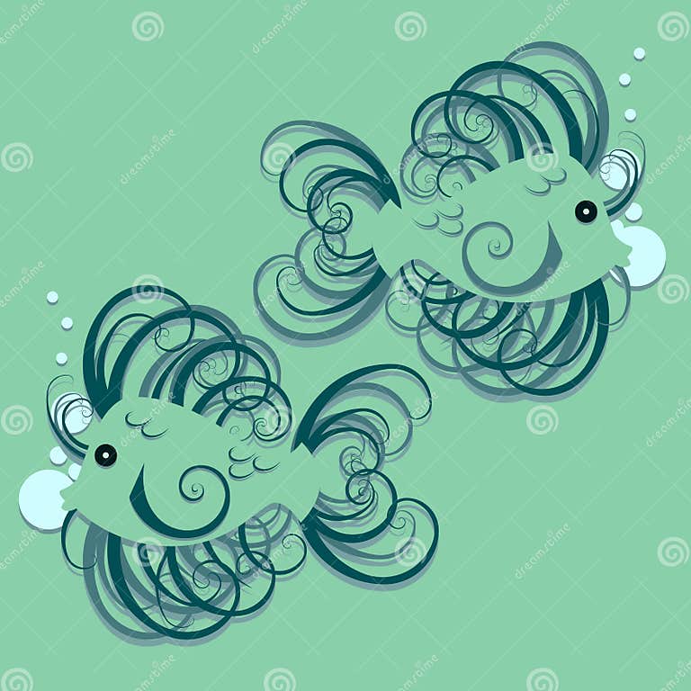 Swirly fish stock vector. Illustration of ocean, swirl - 8076085