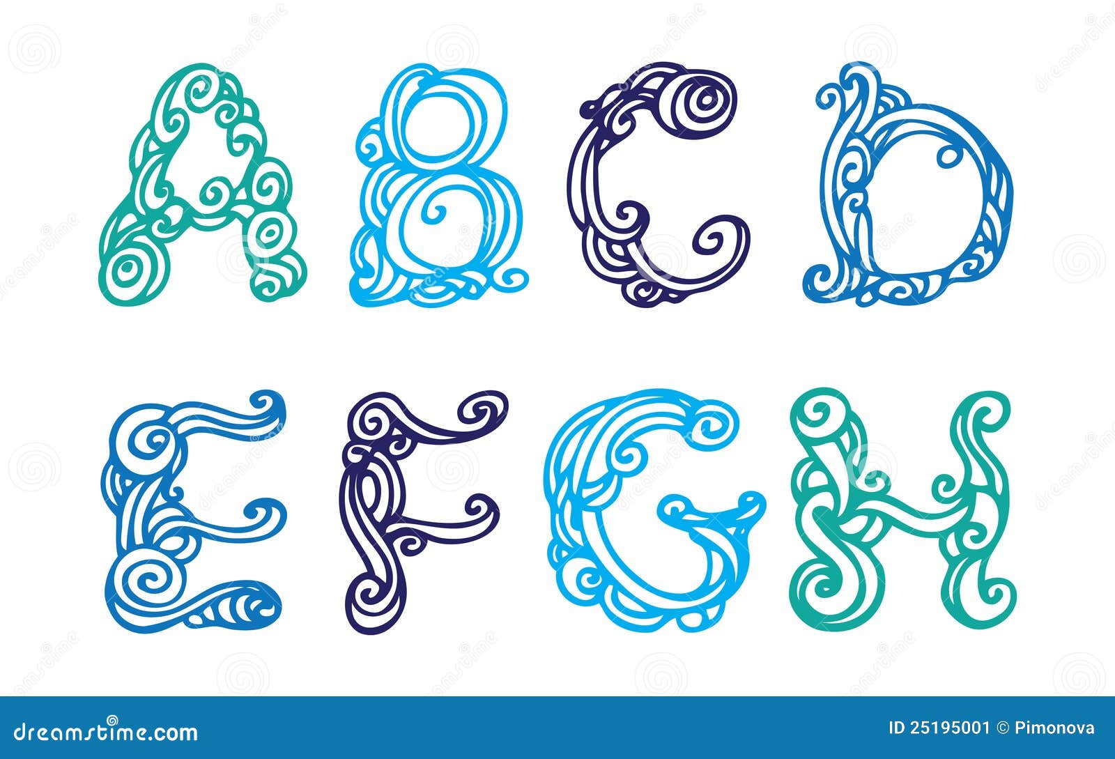 Swirly hand drawn font stock vector. Illustration of learning - 25195001
