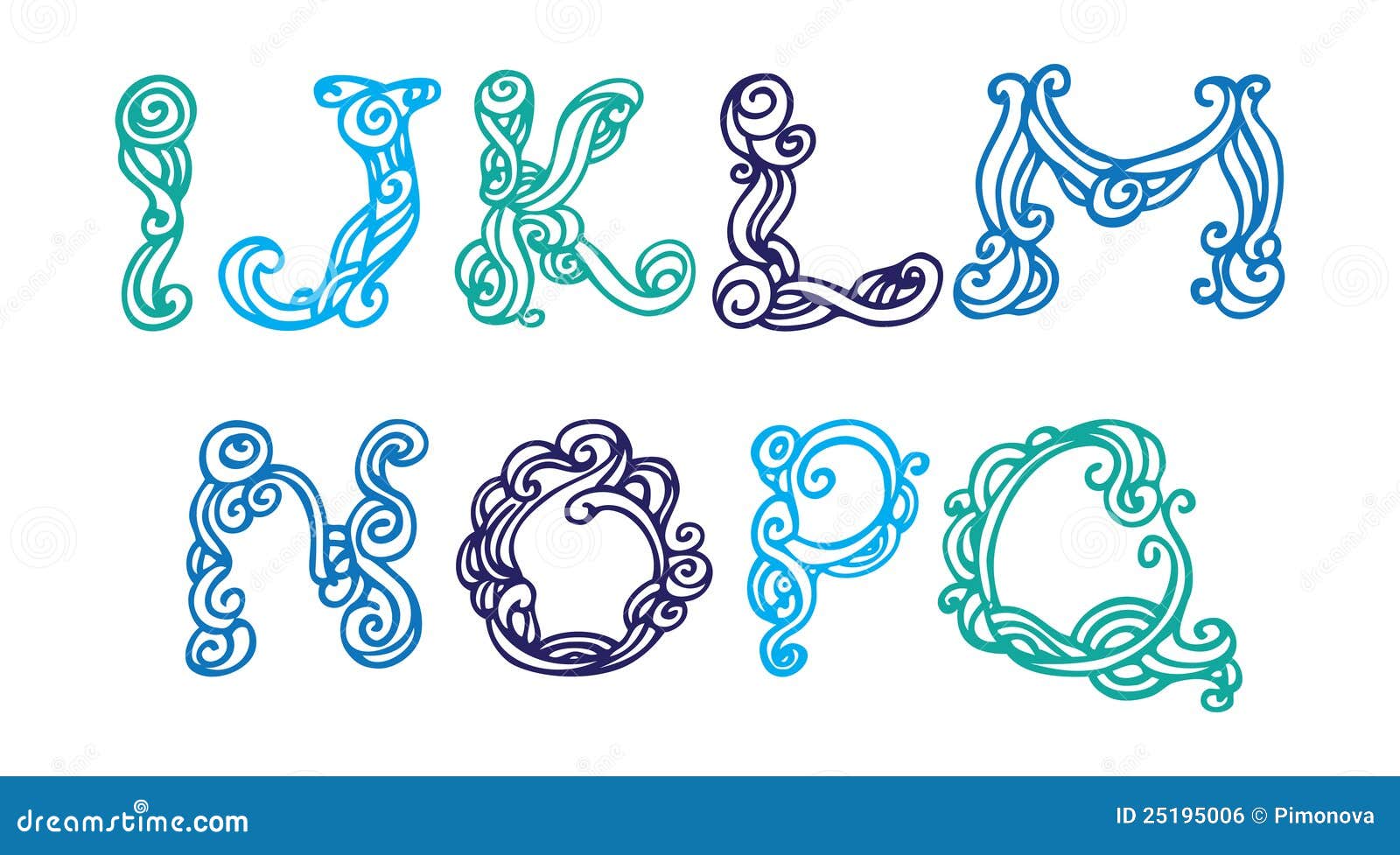 Swirly hand drawn font stock vector. Illustration of drawn - 25195006