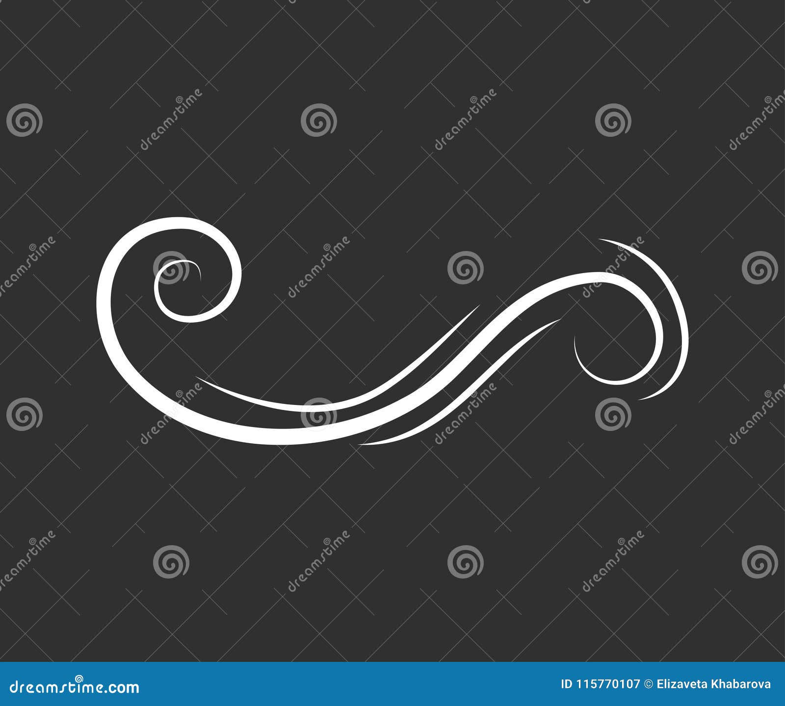 Swirly Line. Decorative Scroll Filigree Element. Wedding Invitation ...