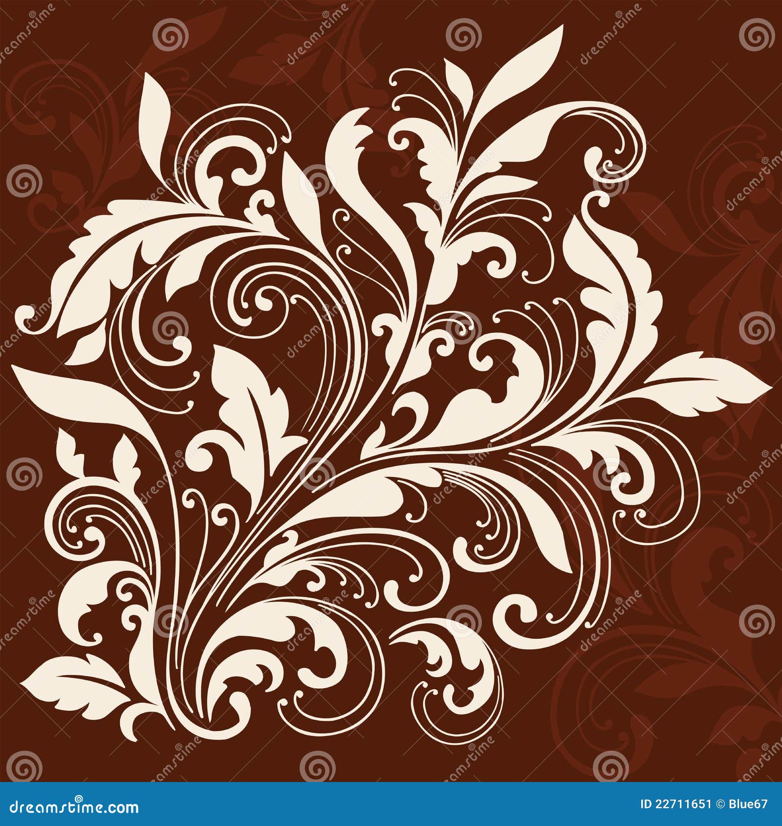 Swirly Ornamental Leaves Flourish Design Element Stock Vector ...