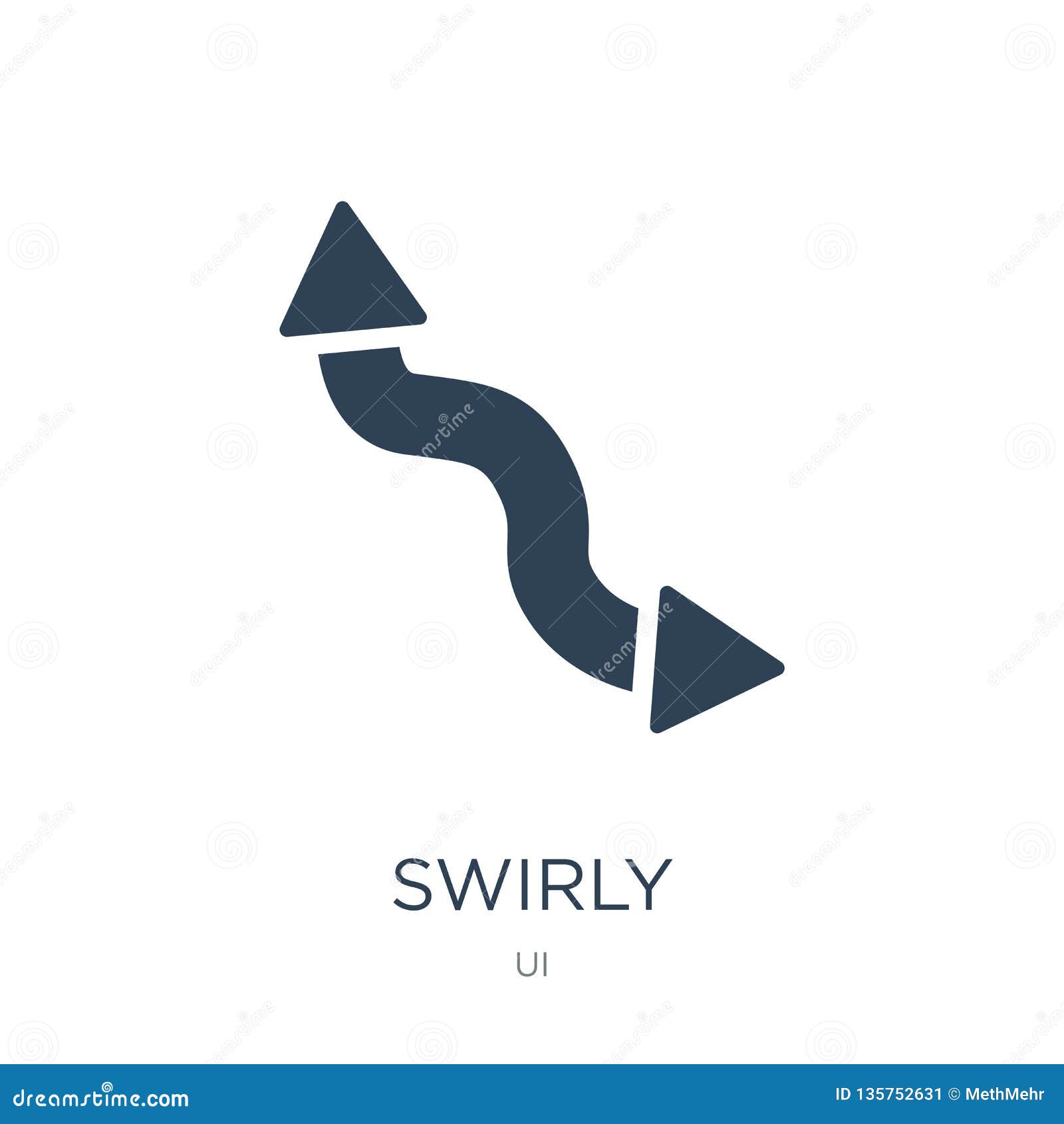 Swirly Scribbled Arrow Icon in Trendy Design Style. Swirly Scribbled ...