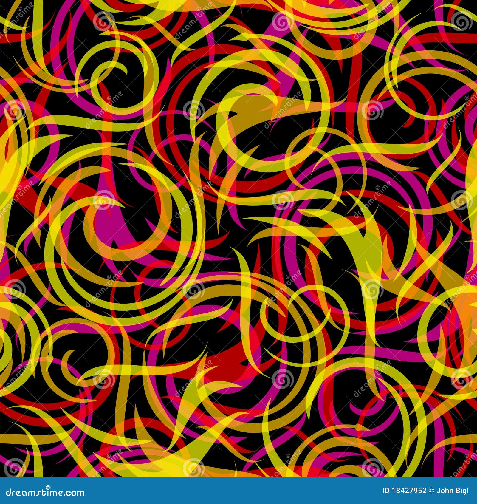 Swirly seamless background stock vector. Illustration of vivid - 18427952