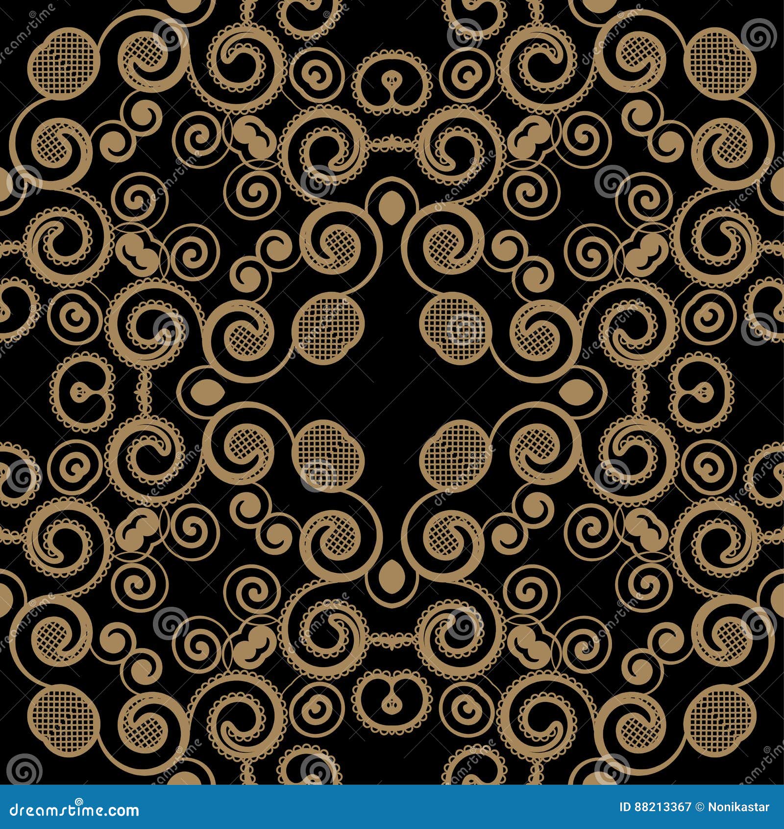 Swirly seamless pattern stock vector. Illustration of openwork - 88213367