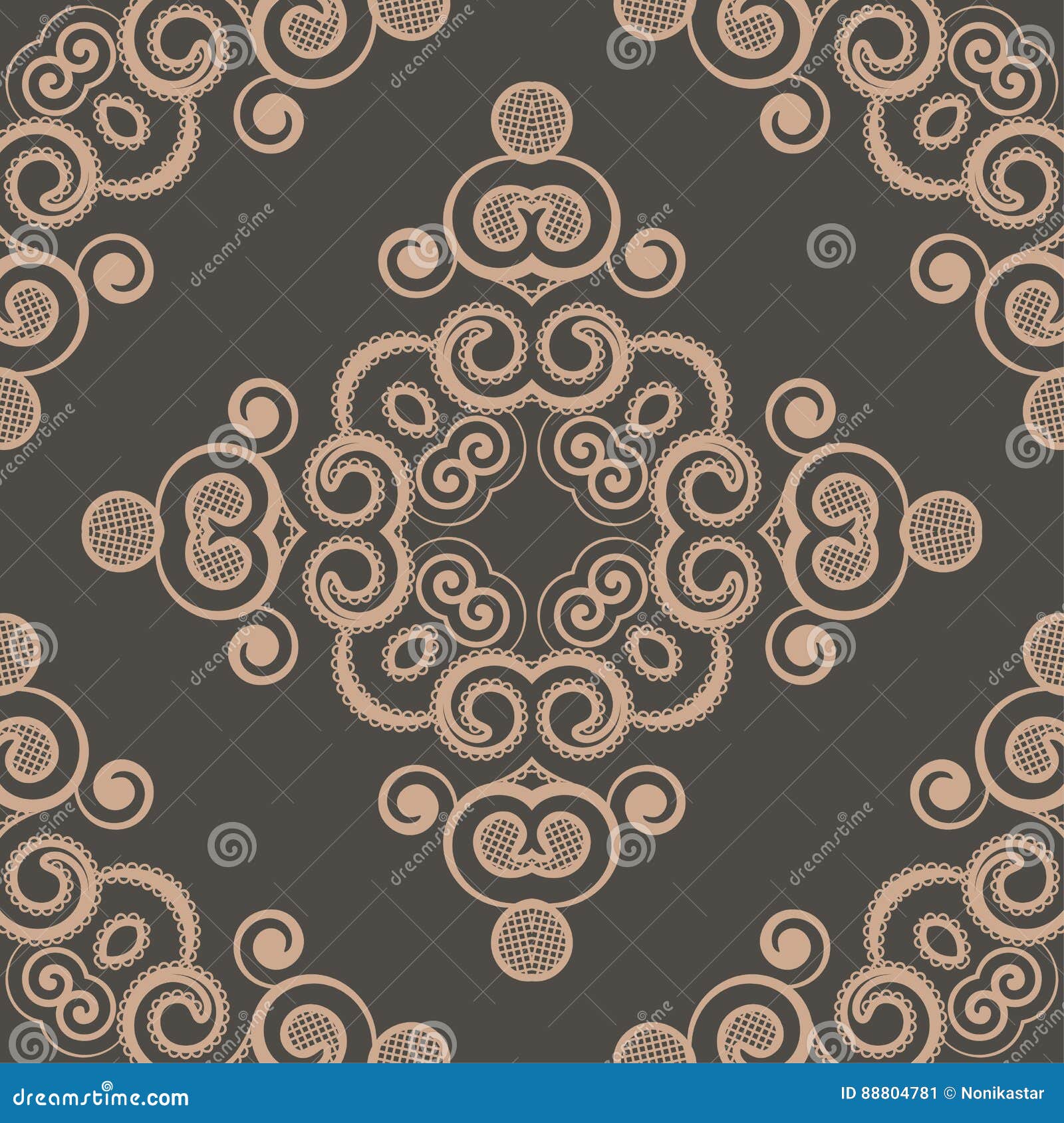 Swirly seamless pattern stock vector. Illustration of design - 88804781
