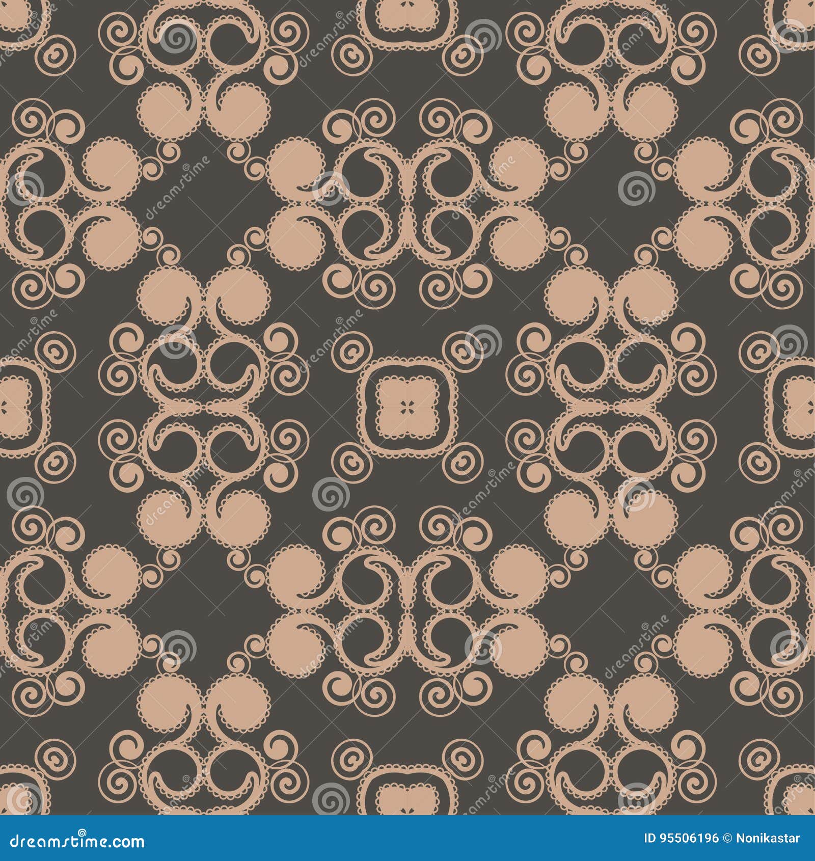 Swirly seamless pattern stock vector. Illustration of fabric - 95506196