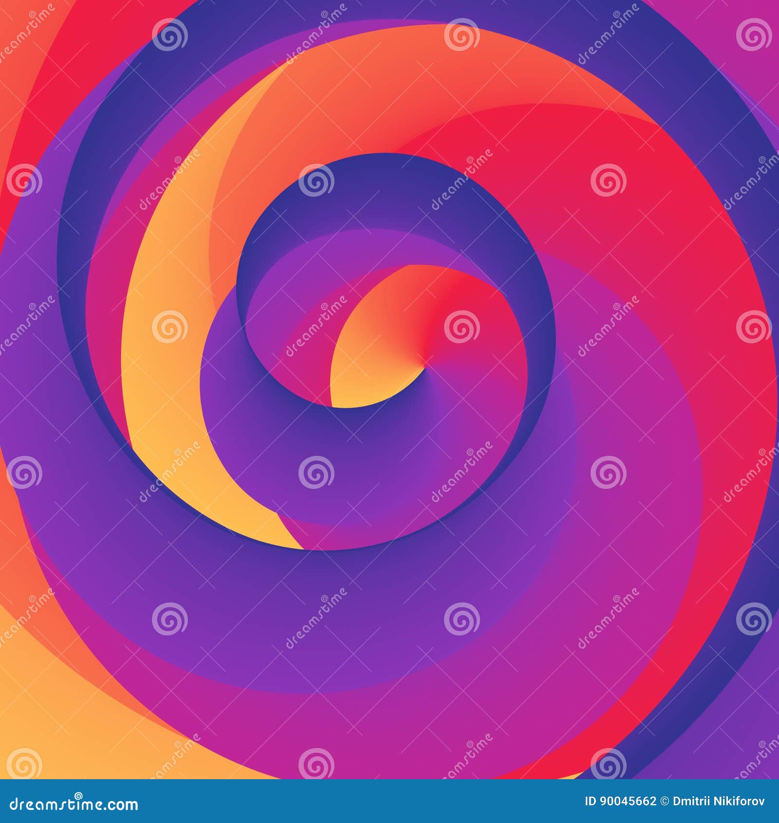 Swirly Spiral Colorful Rainbow Background. Vector Illustration Stock ...