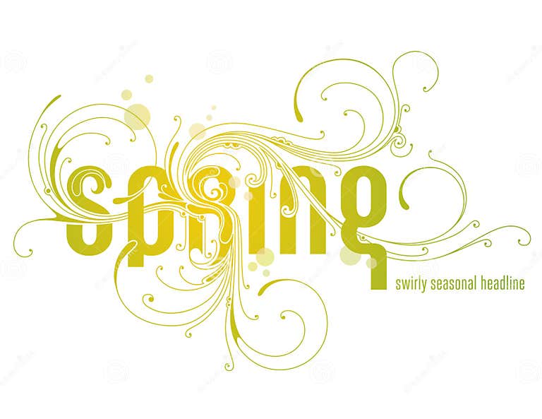 Swirly spring headline stock vector. Illustration of decorative - 14040232