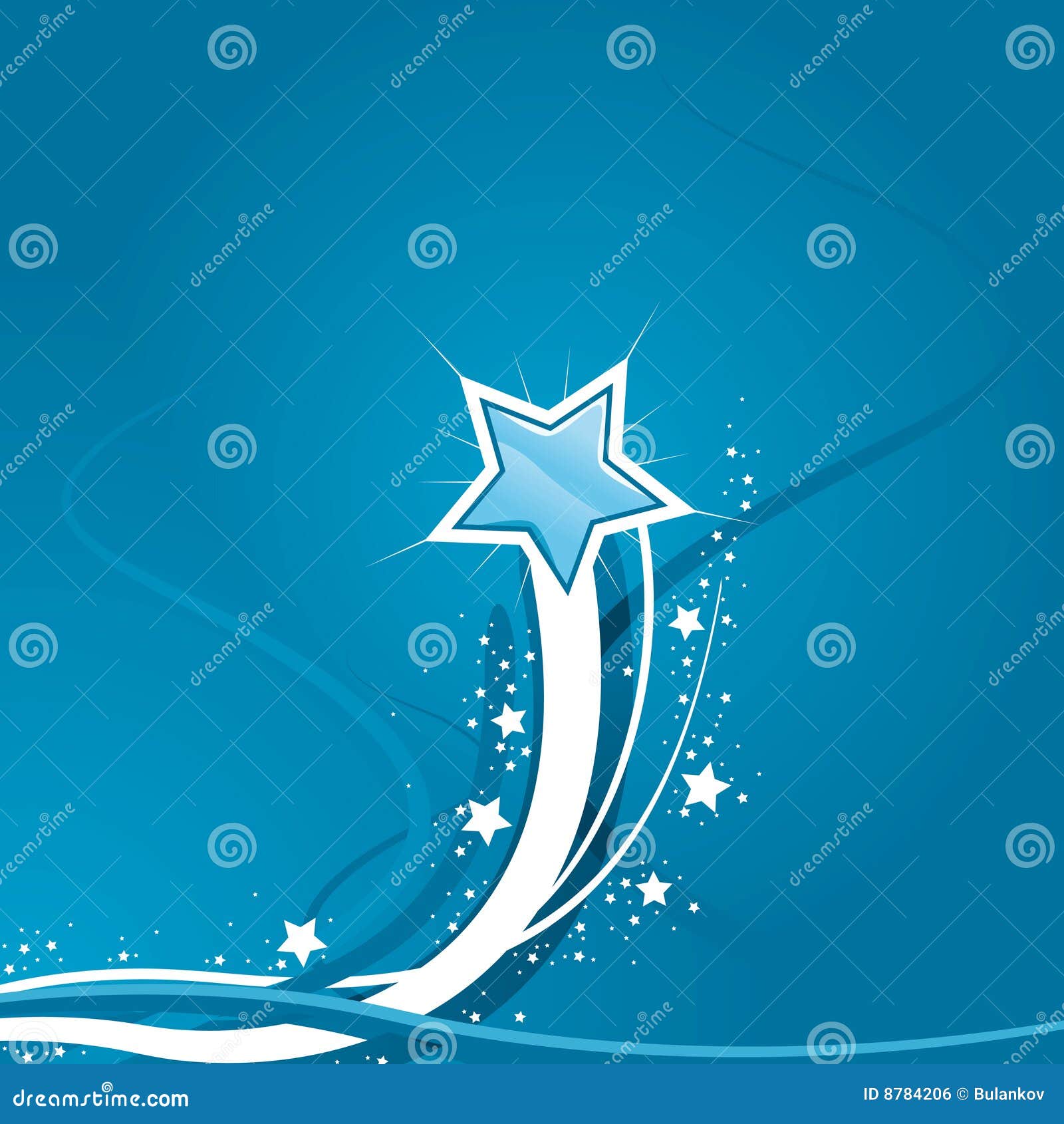 Swirly Star Blue Background Stock Illustration - Illustration of ...
