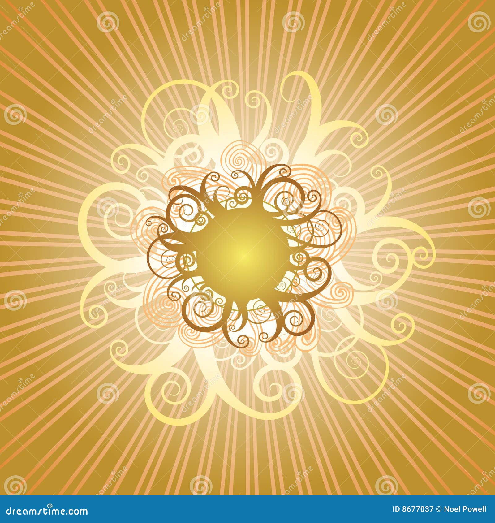 Swirly Sun stock vector. Illustration of swirl, summer - 8677037