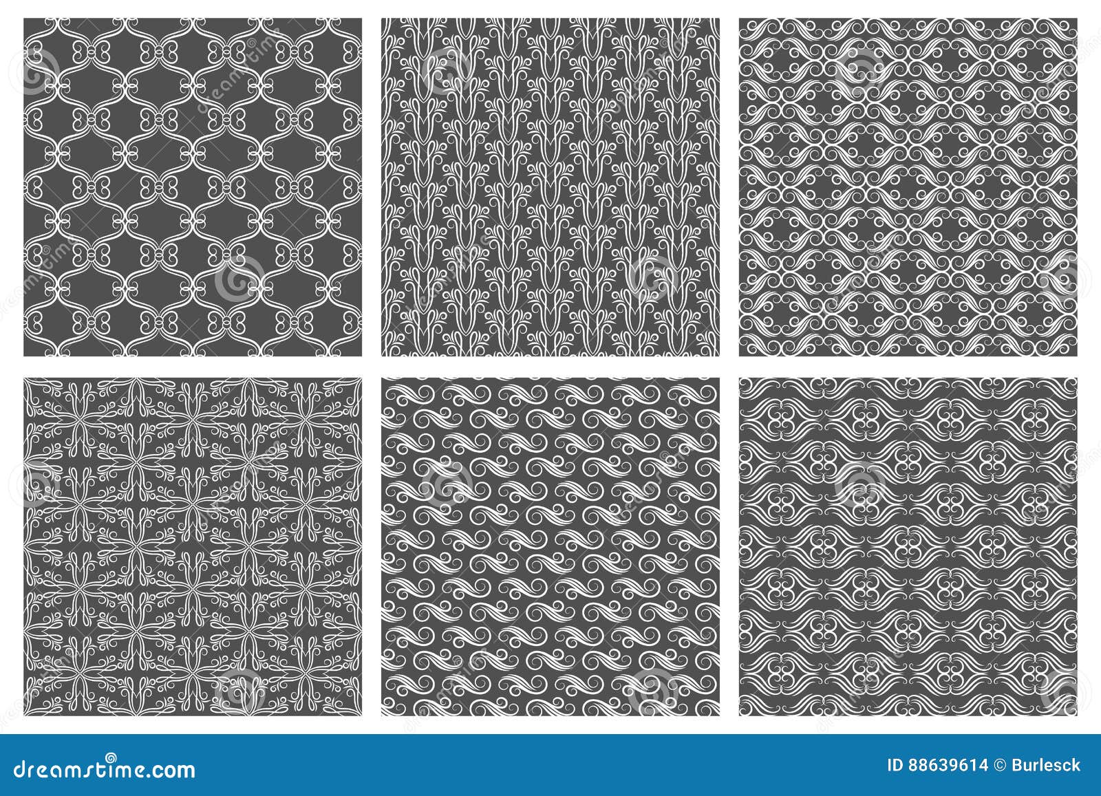 Swirly Wallpaper Textures. Vector Flourish Patterns, Carpet Backgrounds ...
