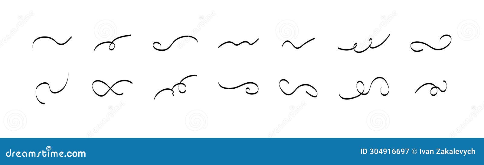Swish Doodle Hand Drawn Icon Set. Editable Stroke Stock Illustration ...
