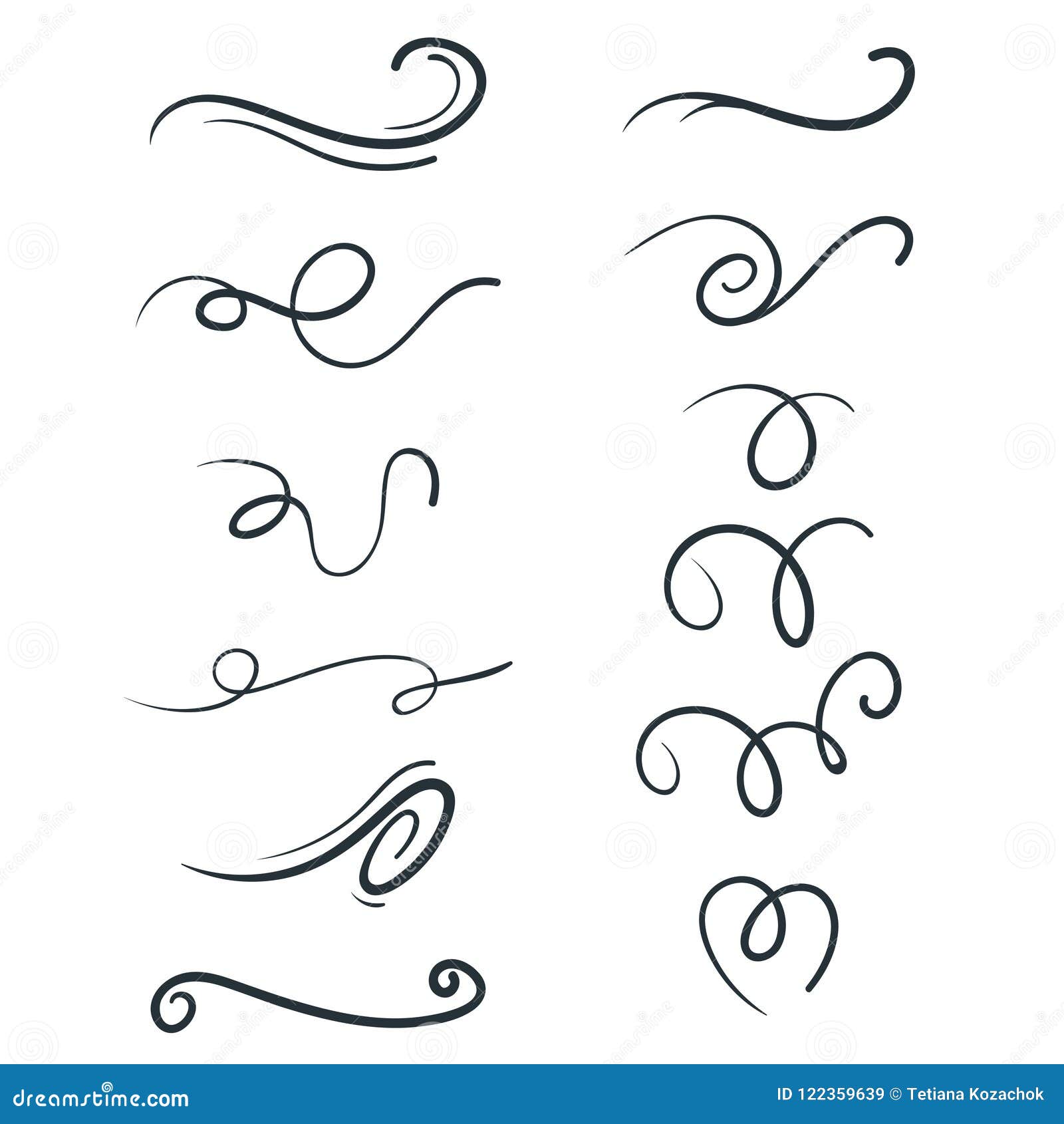 Swishes, Swashes, Swoop Set Stock Vector - Illustration of brush ...
