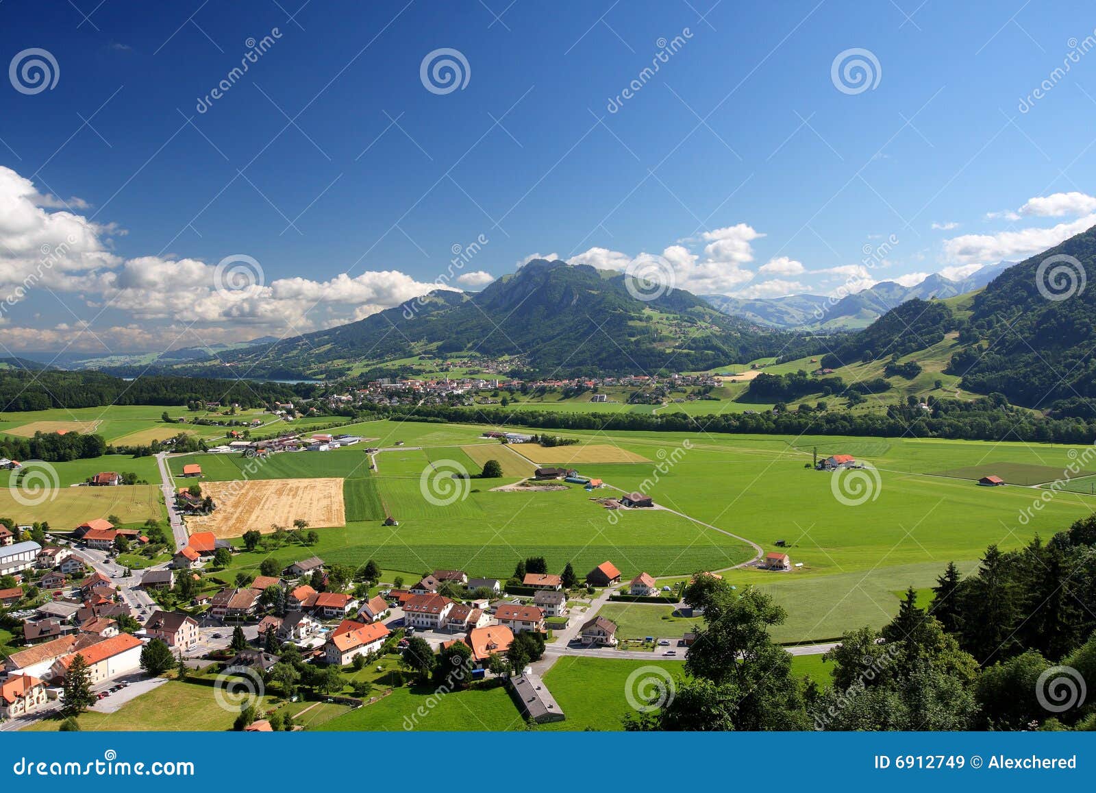 Agricultural Landscape, Gruyere - Switzerland Stock Image - Image of ...