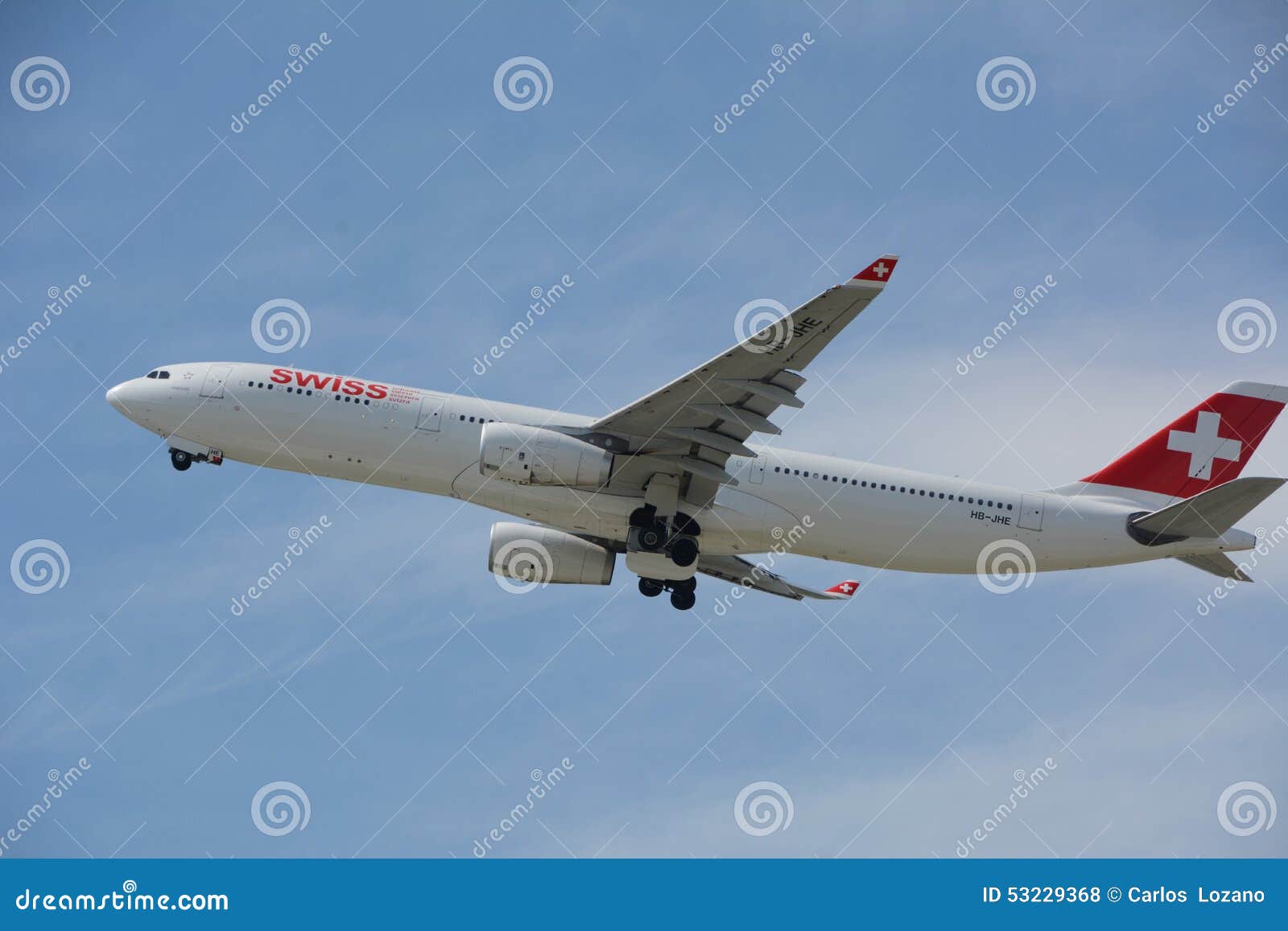 Swiss Airlines Plane in Flight Editorial Stock Photo - Image of airline ...