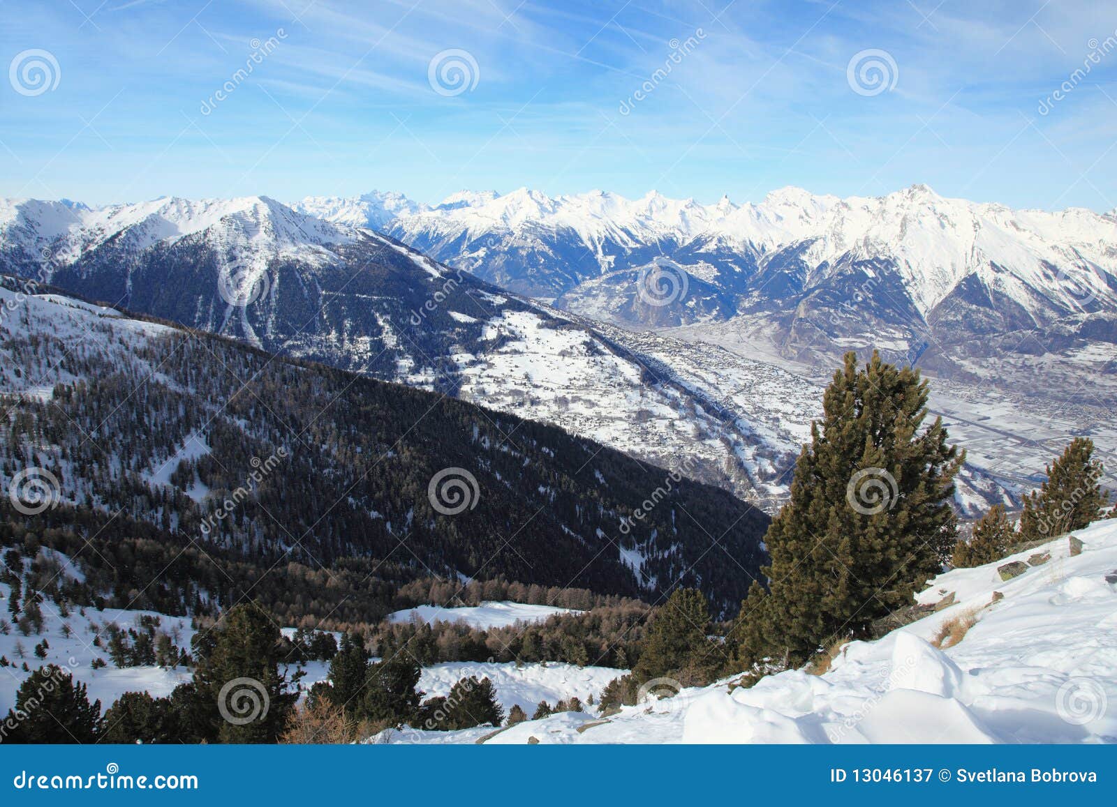 Swiss Alpes stock image. Image of tree, glacier, weather - 13046137