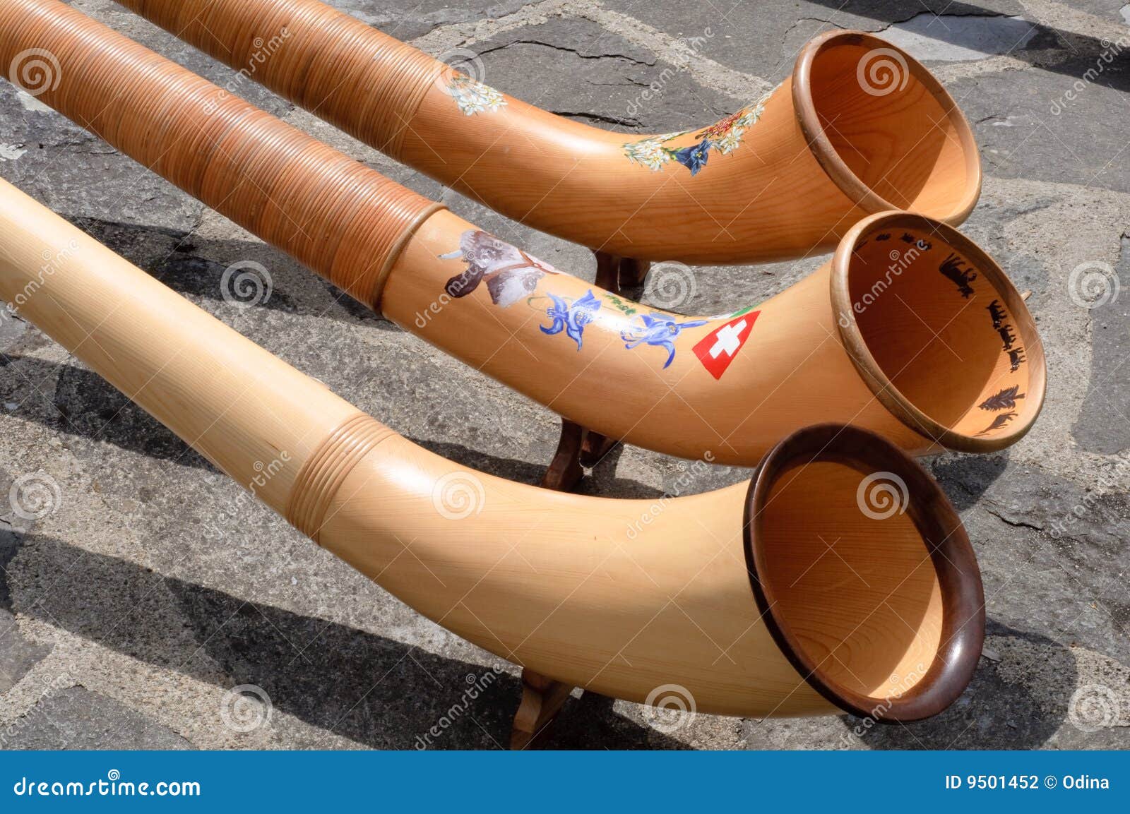 Swiss Alphorns stock photo. Image of instrument, swiss - 9501452