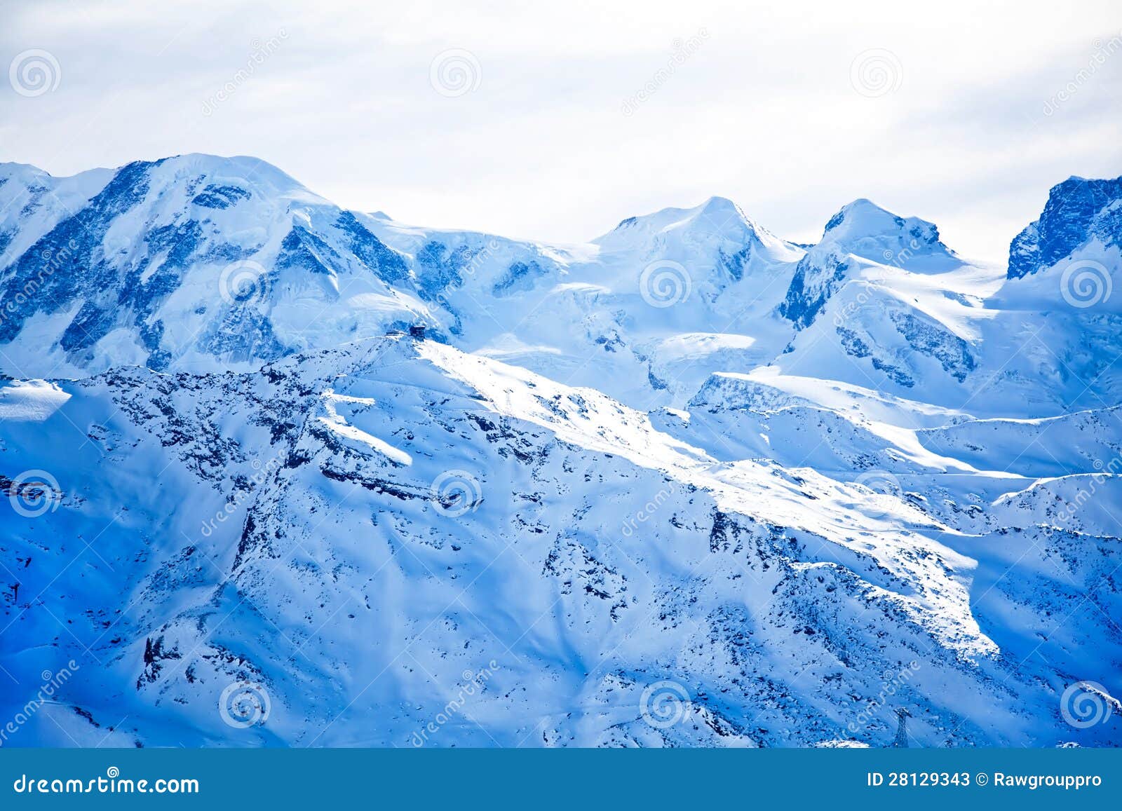 Swiss alps with blue snow stock image. Image of scenery - 28129343