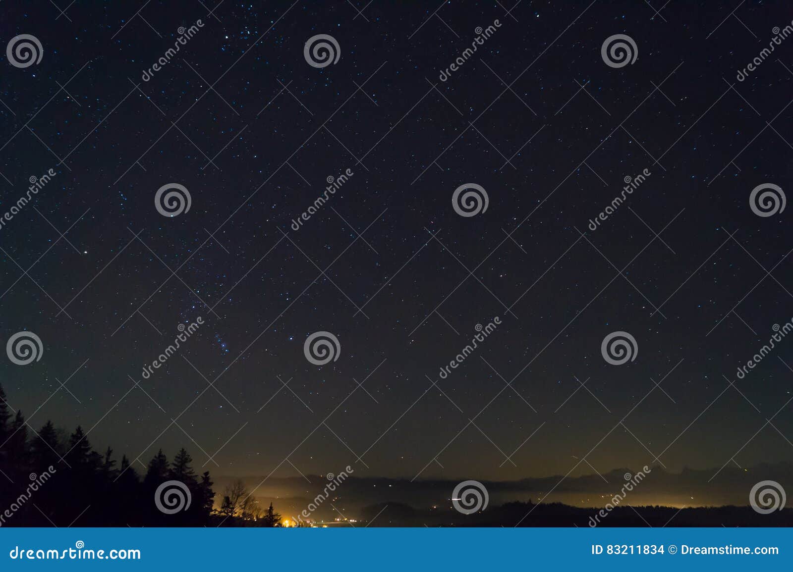 Swiss Alps with night sky stock photo. Image of stars - 83211834