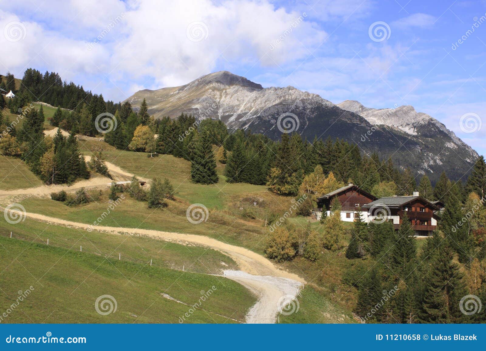 Swiss Alps scenery stock photo. Image of path, savognin - 11210658