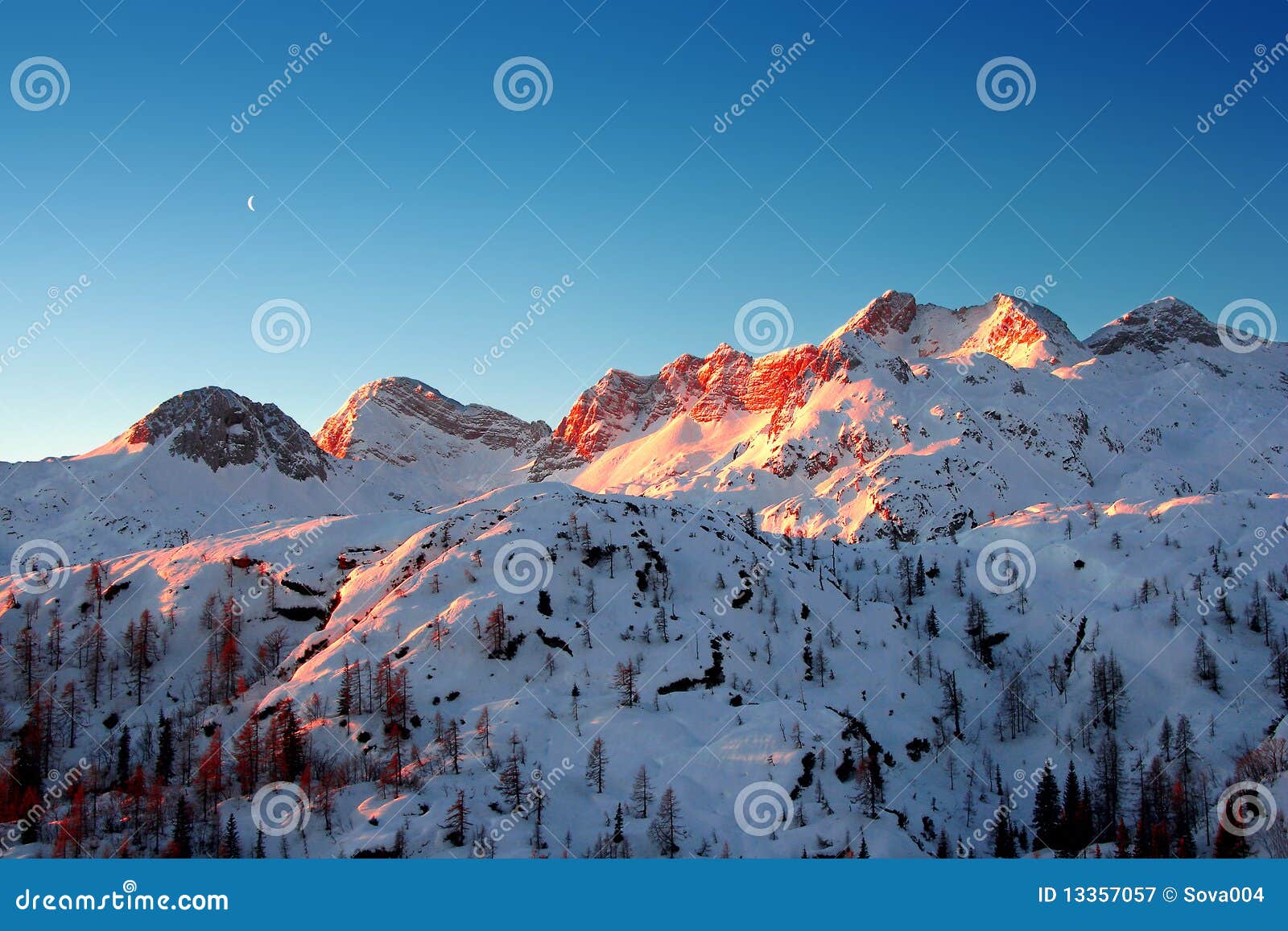 Swiss alps in sunrise stock image. Image of cloudy, rock - 13357057