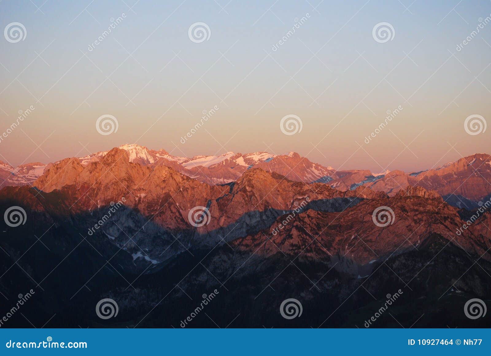 Swiss Alps at sunset stock photo. Image of shadow, exploration - 10927464