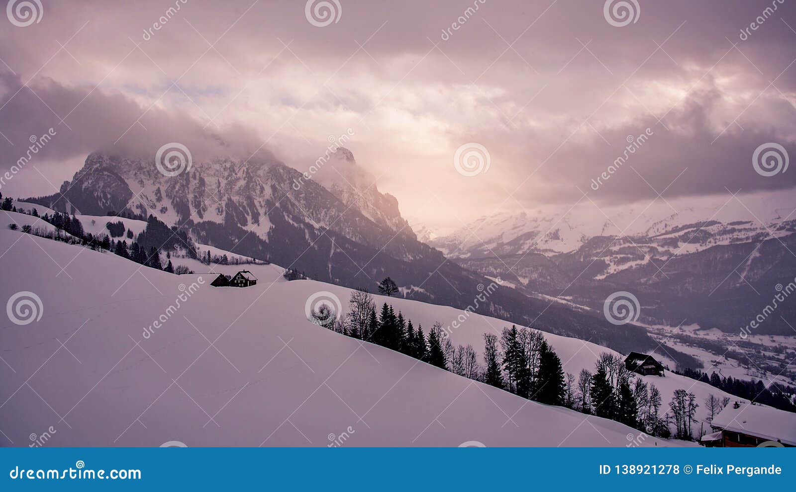 Swiss Alps sunset stock photo. Image of europe, german - 138921278