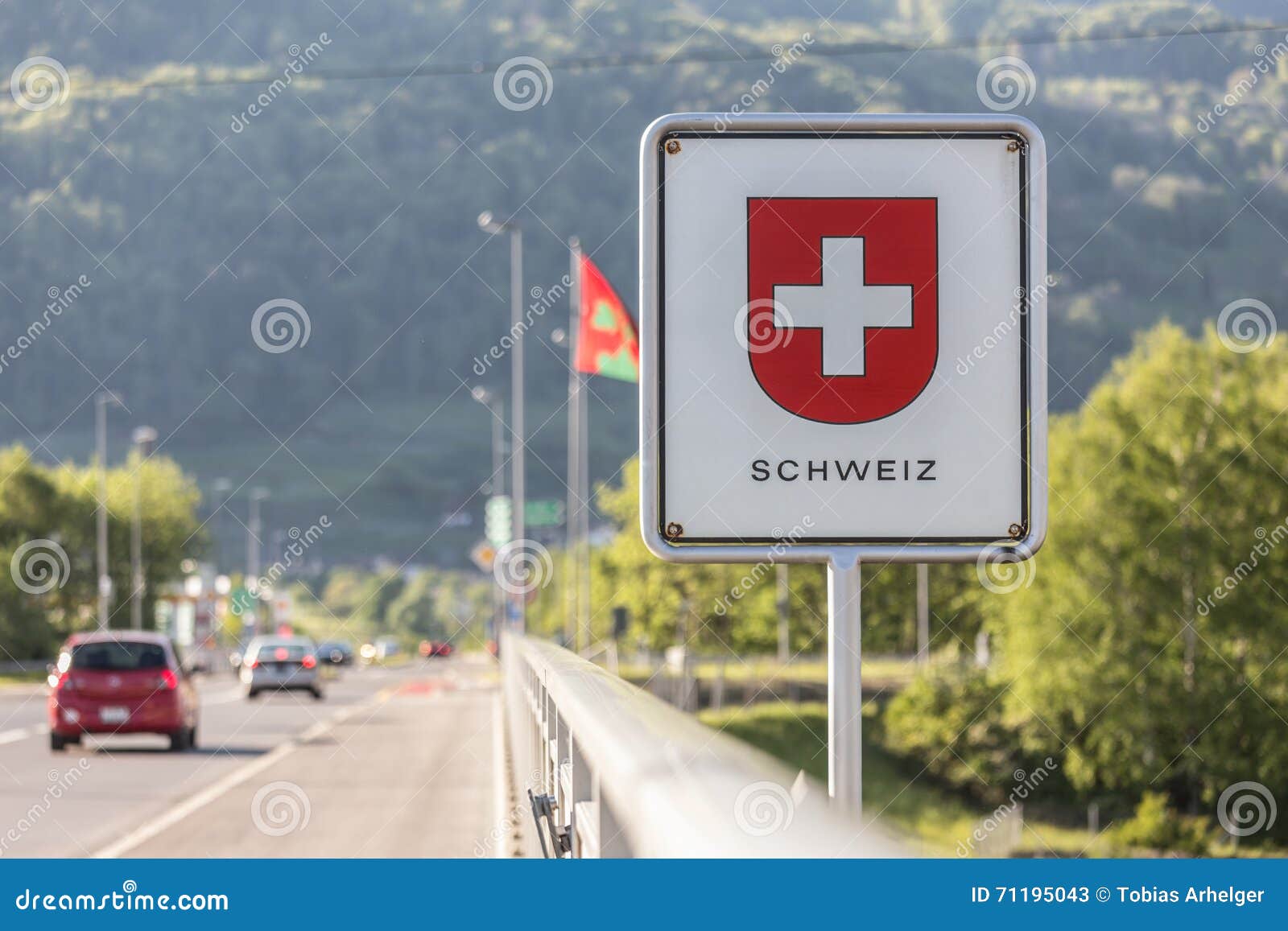 Swiss border sign stock image. Image of background, design - 71195043