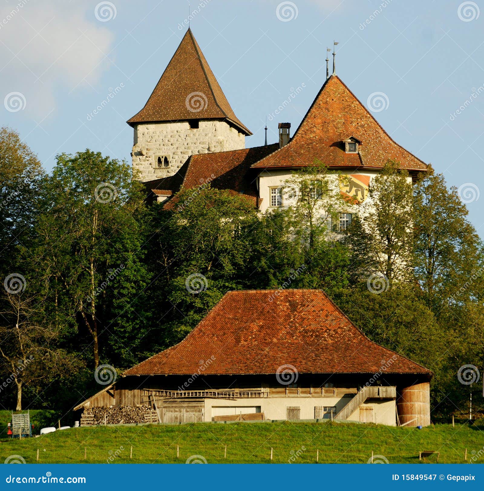 Swiss Castle stock image. Image of palace, fortress, agriculture - 15849547