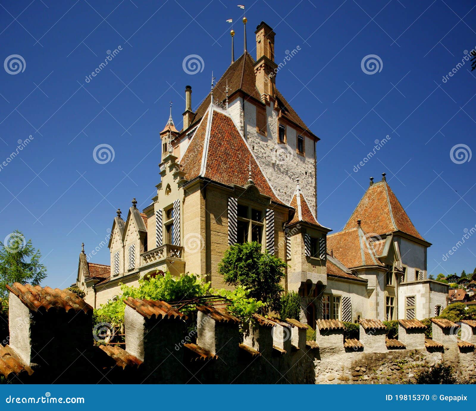 Swiss Castle stock photo. Image of lake, berne, swiss - 19815370