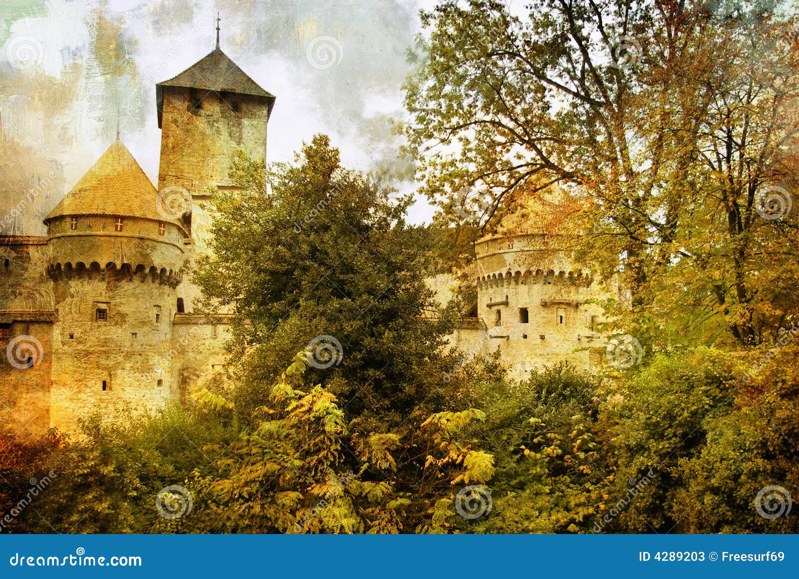 Swiss castle stock image. Image of architecture, paint - 4289203