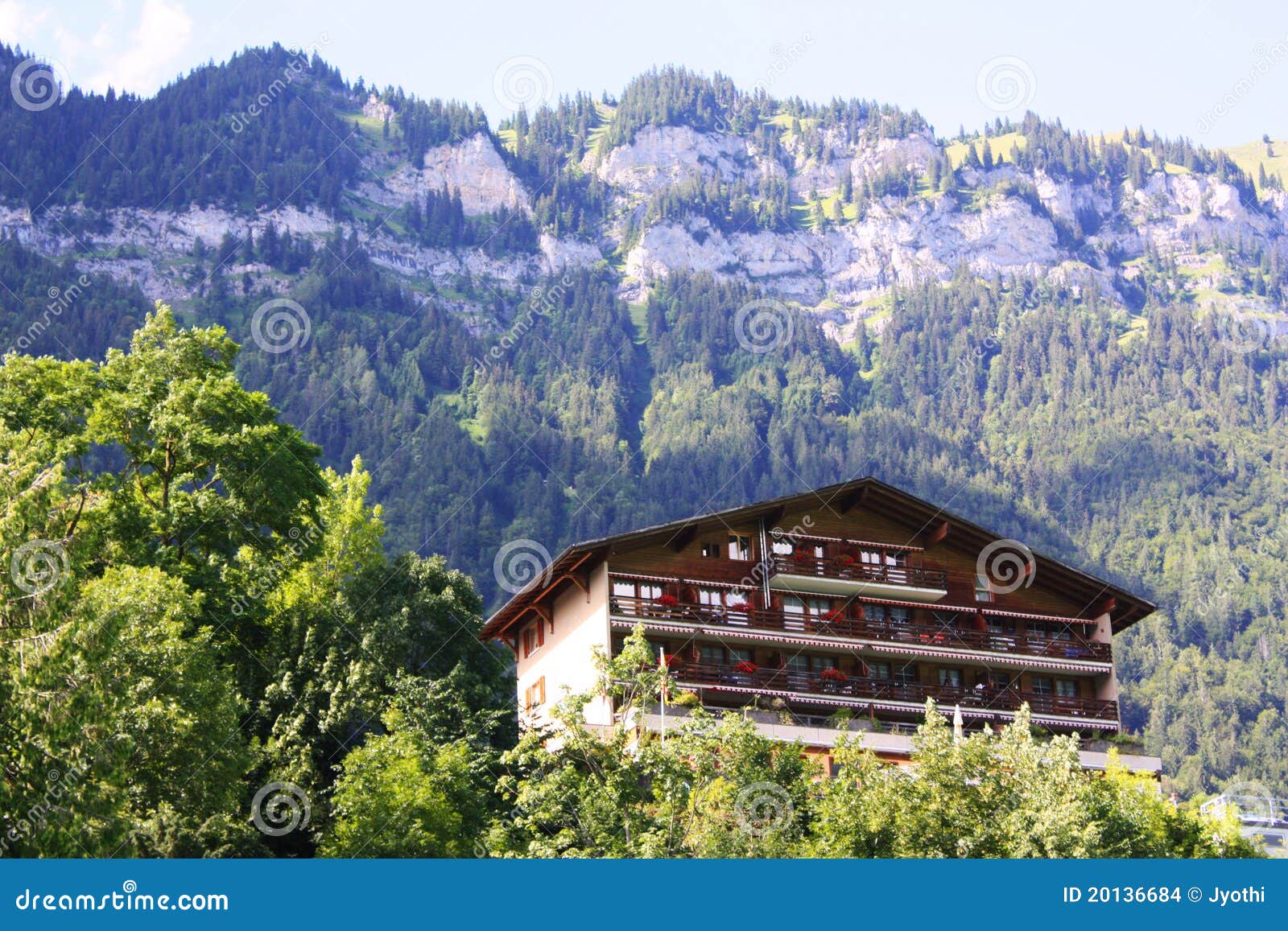 Swiss chalet stock photo. Image of lodge, roads, wood - 20136684