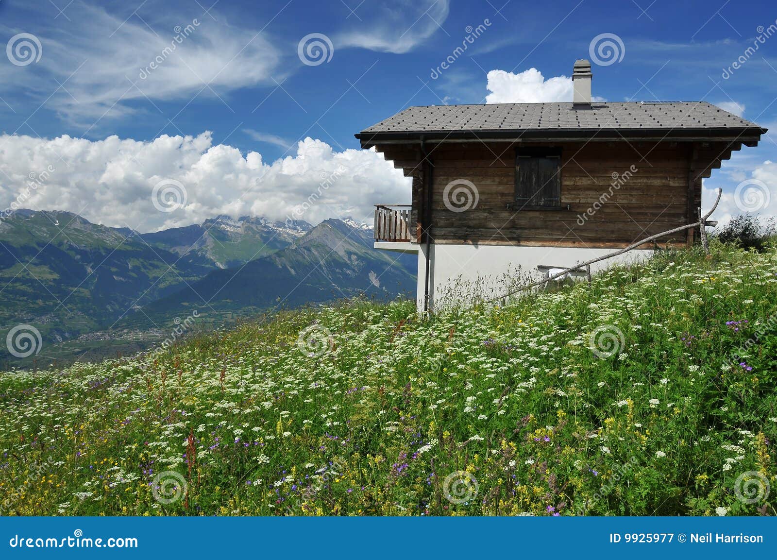 Swiss chalet with a view stock image. Image of countryside - 9925977