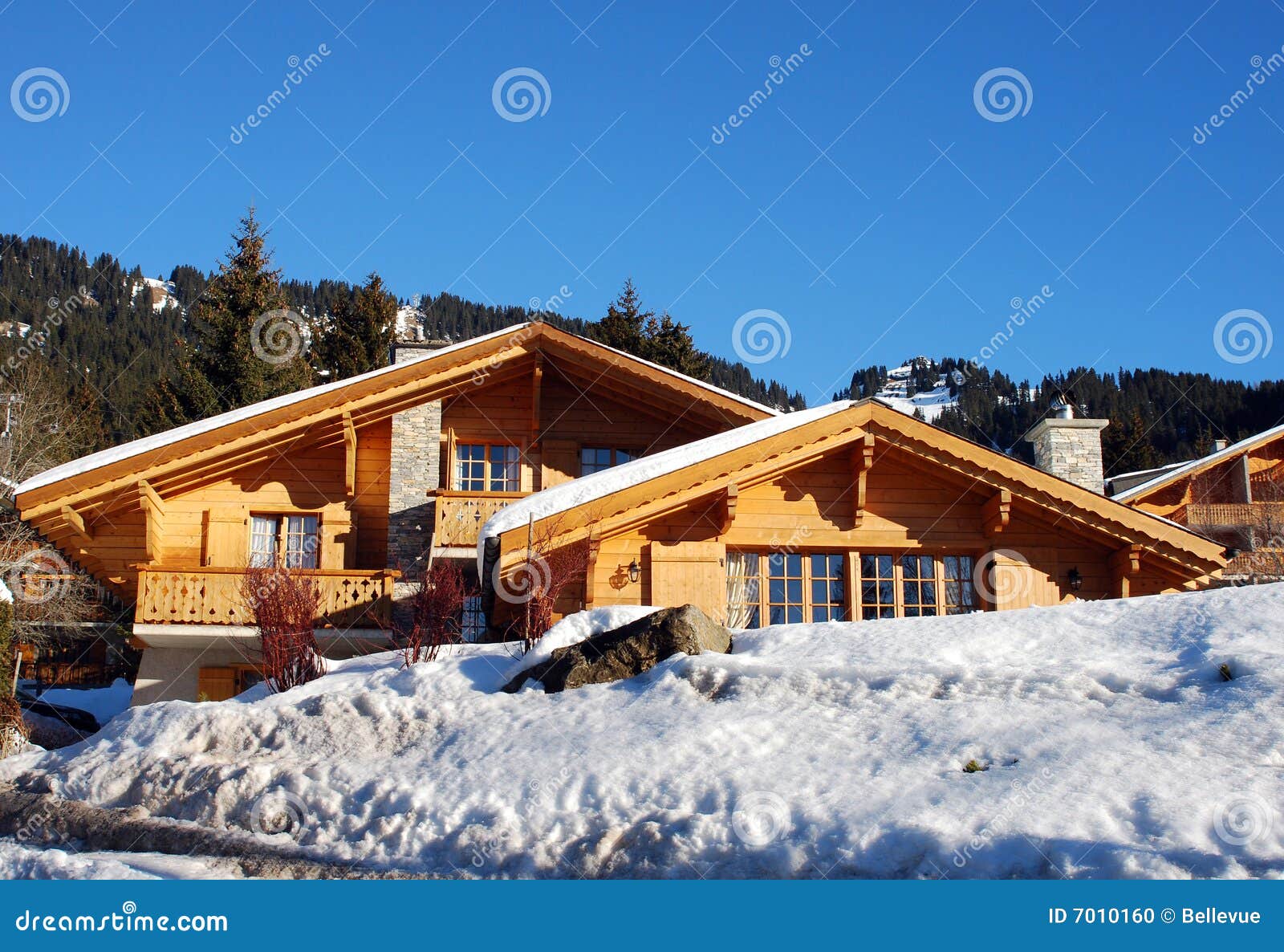 Swiss chalet in winter stock photo. Image of cold, home - 7010160