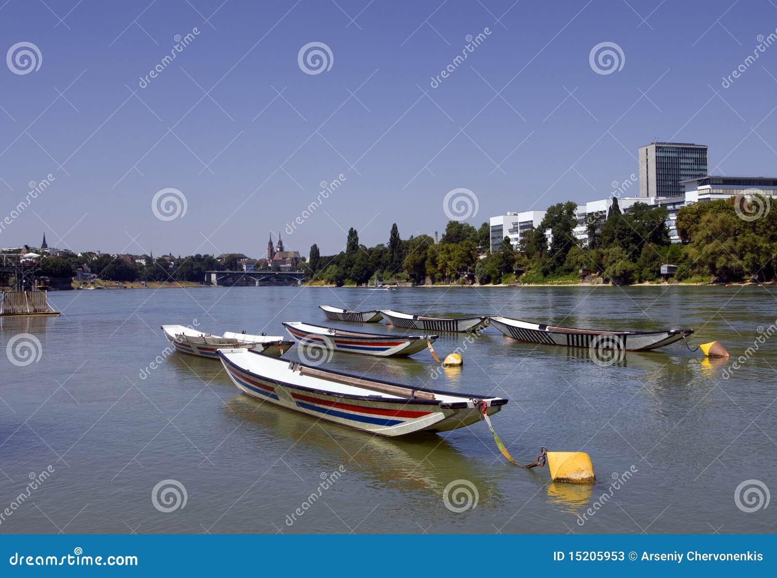 Swiss City Basel in the Summer Stock Image - Image of river, cityscape ...