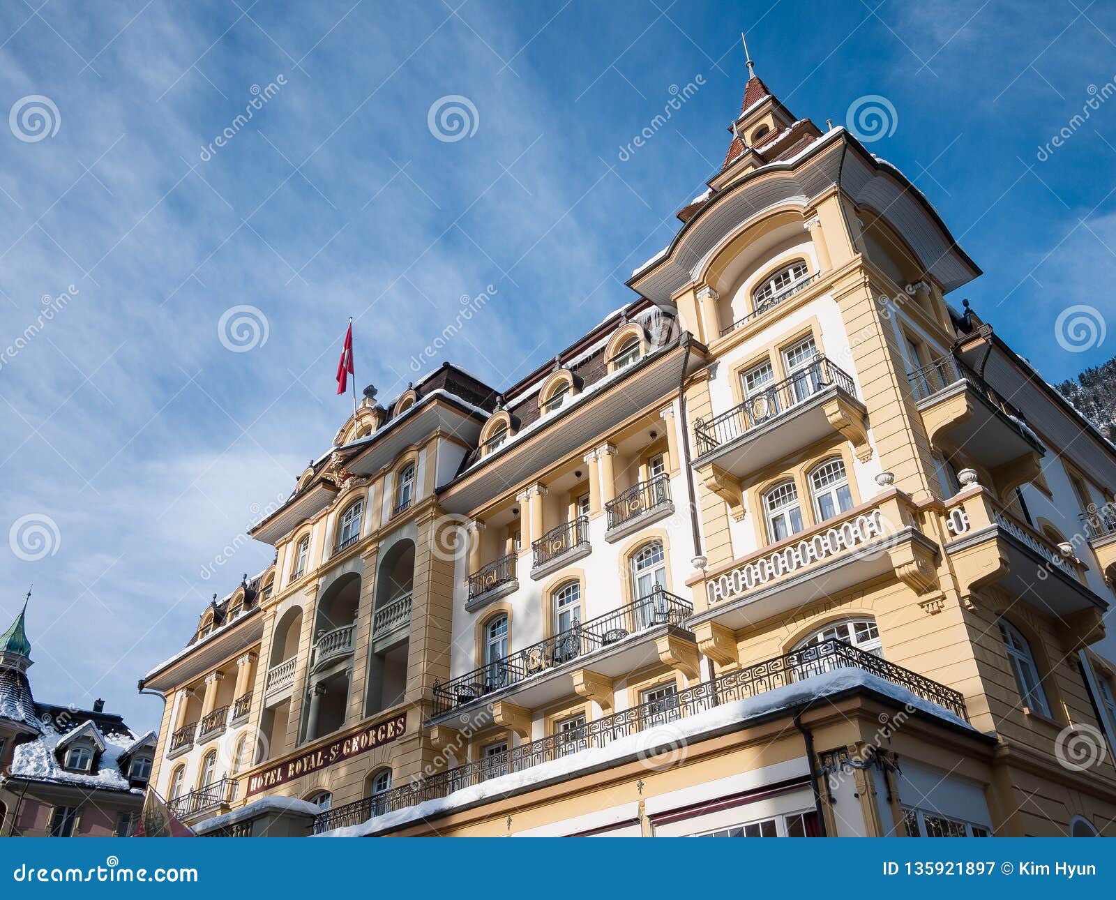 Swiss Cold Winter Buildings Editorial Photography - Image of residence ...