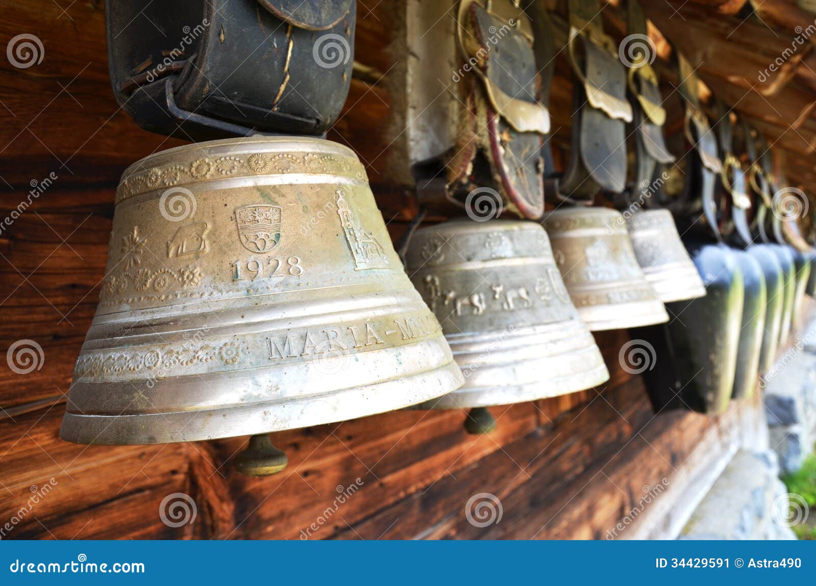 Swiss cowbells stock image. Image of belt, alpine, ring - 34429591