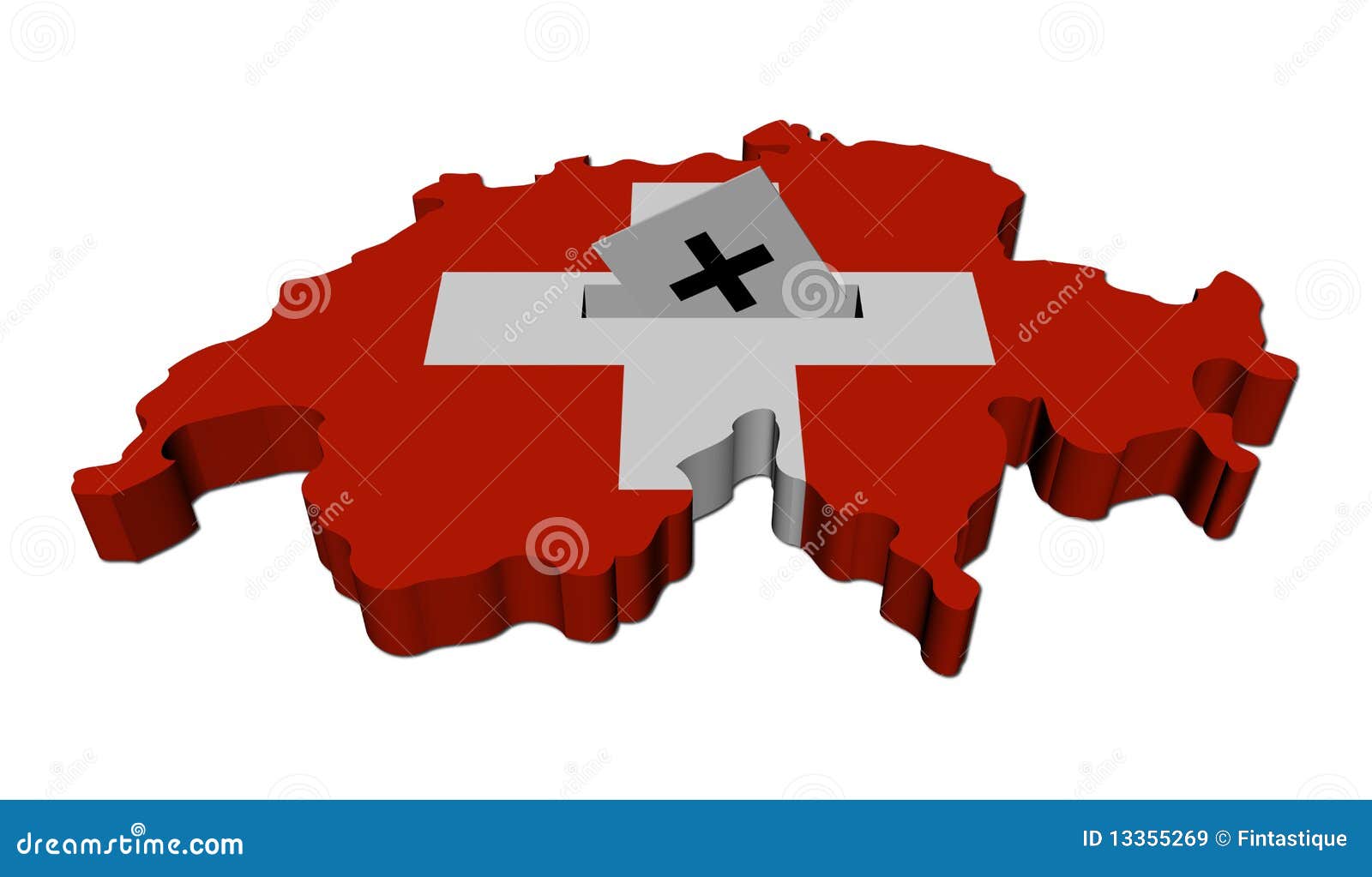 Ballot Box Of Switzerland Cartoon Vector | CartoonDealer.com #134667621