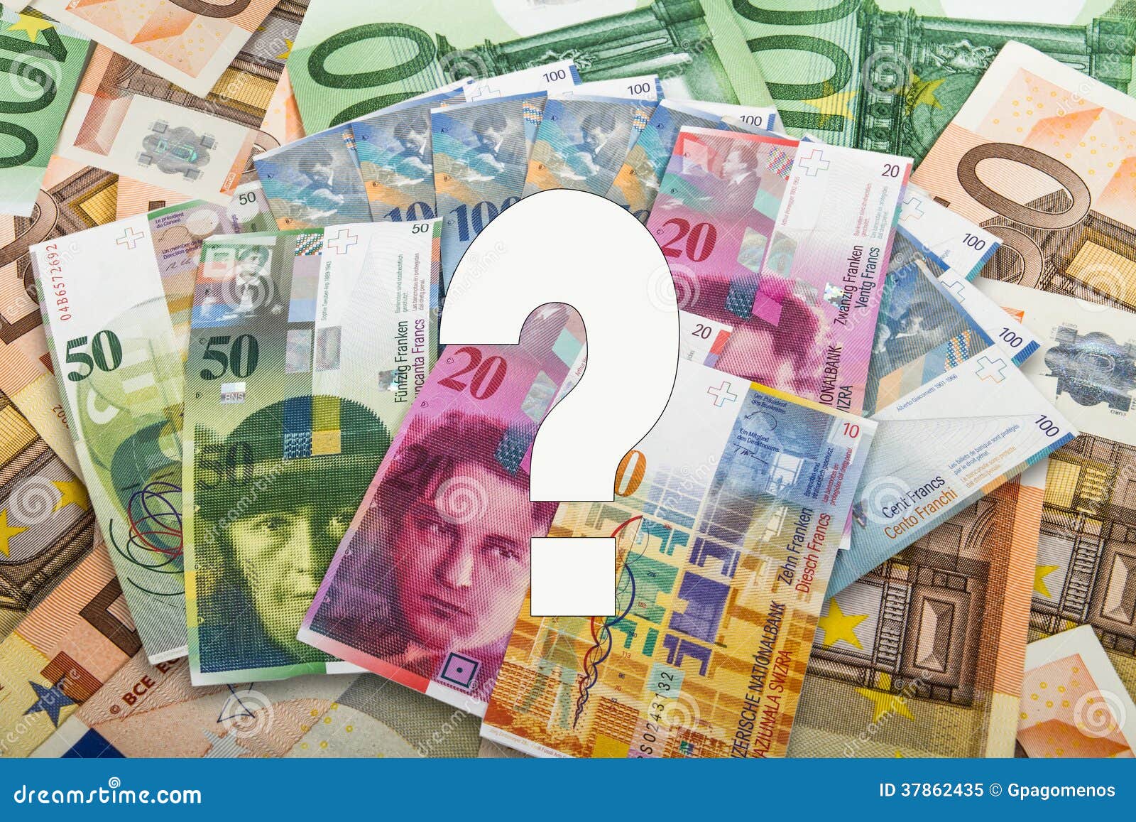 Swiss and EU bank notes stock image. Image of financial - 37862435