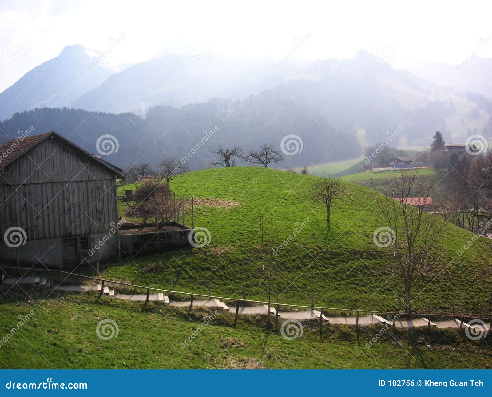 Swiss farm stock photo. Image of resort, path, europe, wood - 102756