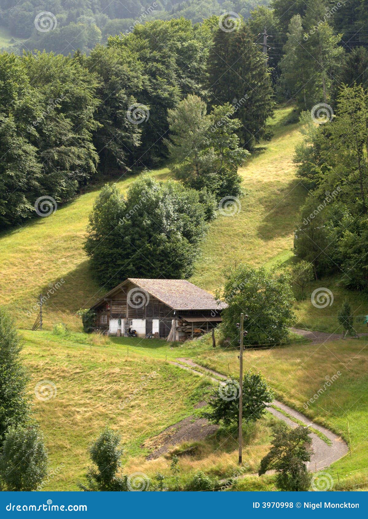Swiss farm stock photo. Image of tradition, hill, switzerland - 3970998