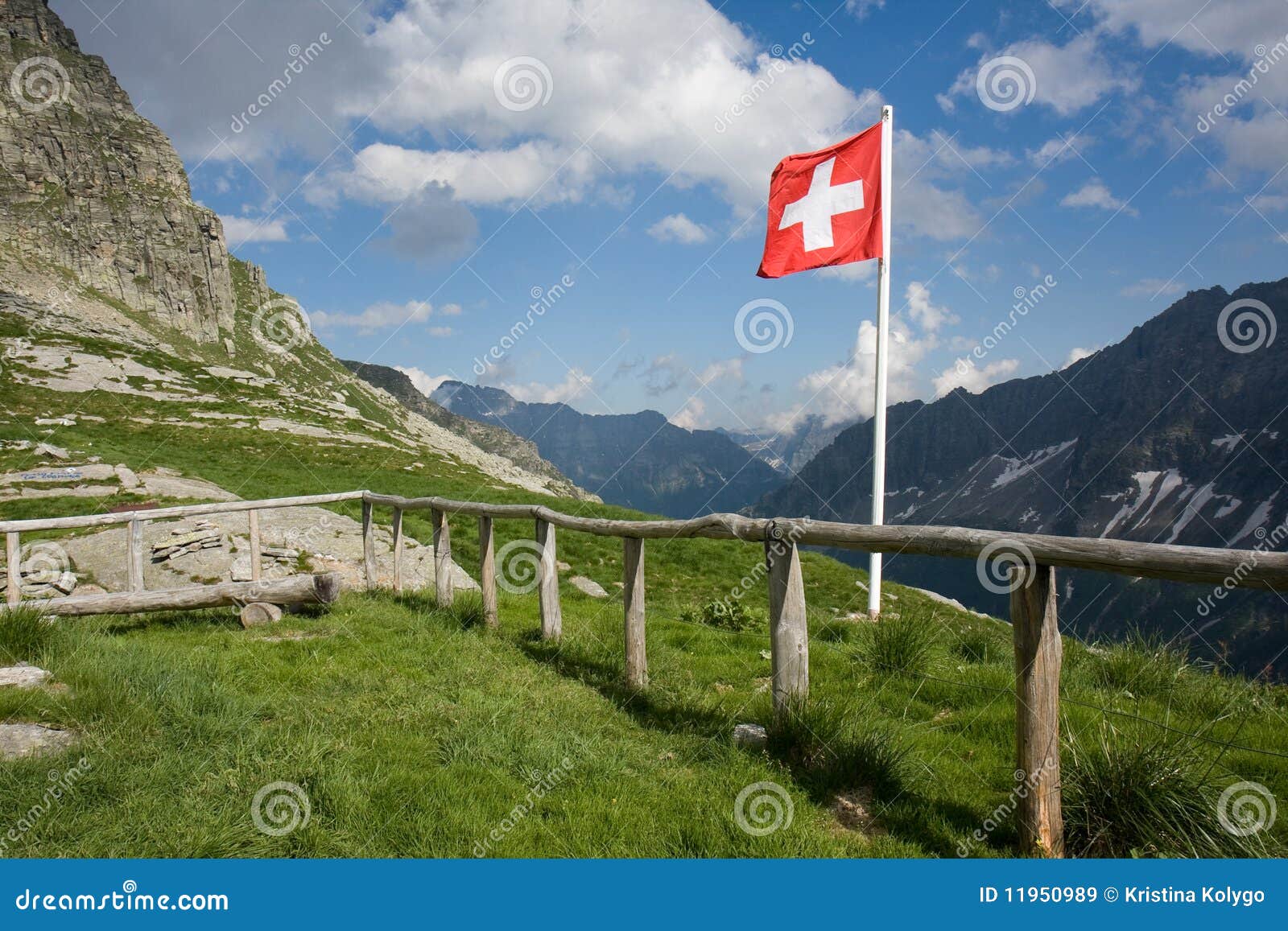 Swiss Flag On The Lake Background Royalty-Free Stock Photography ...