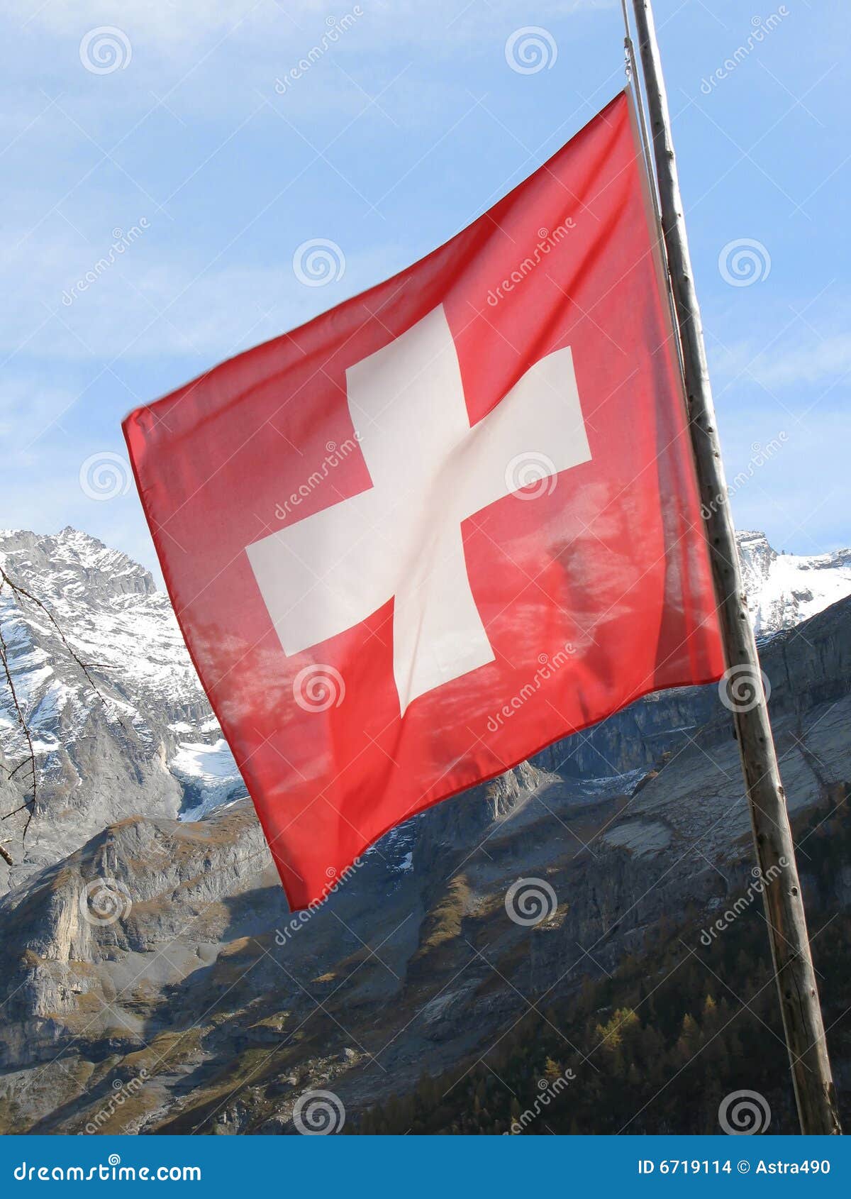 Swiss flag stock photo. Image of alps, swiss, snowy, slope - 6719114