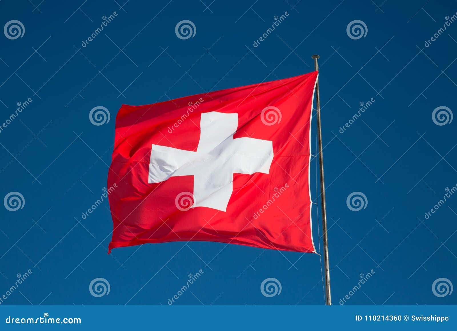 Swiss flag stock photo. Image of rock, heritage, trip - 110214360
