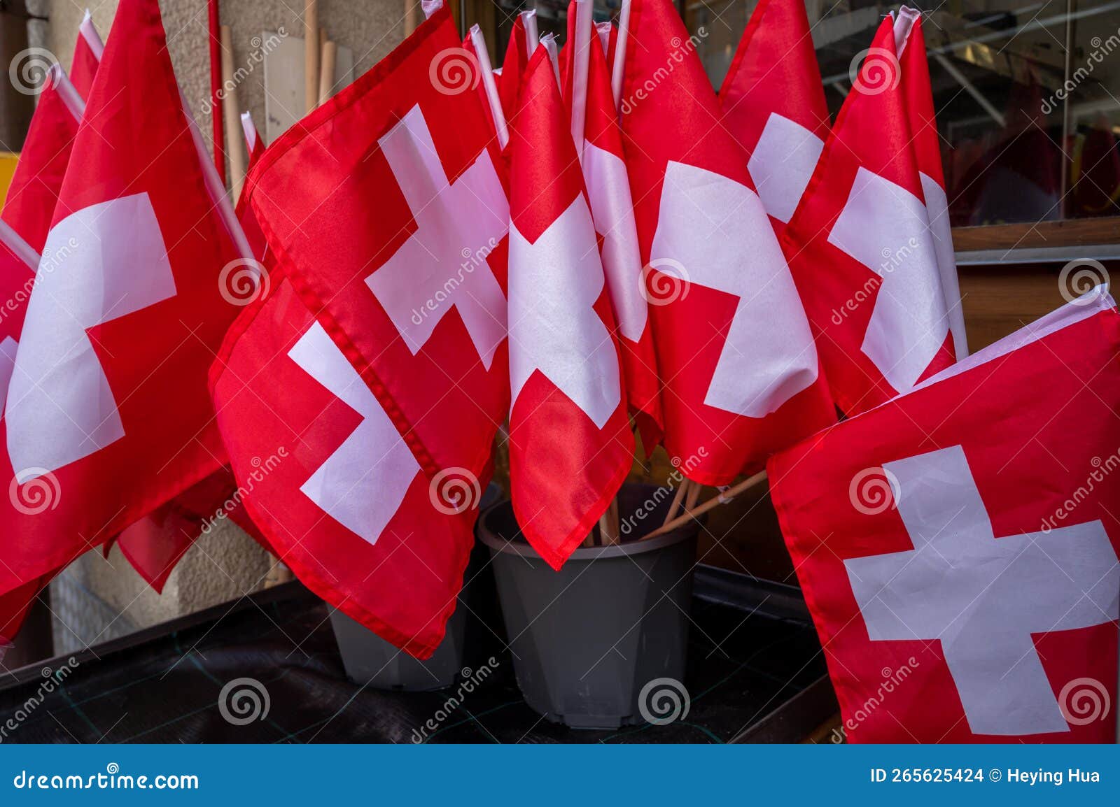 Swiss Flag. Group of Switzerland Flag Stock Photo - Image of ...