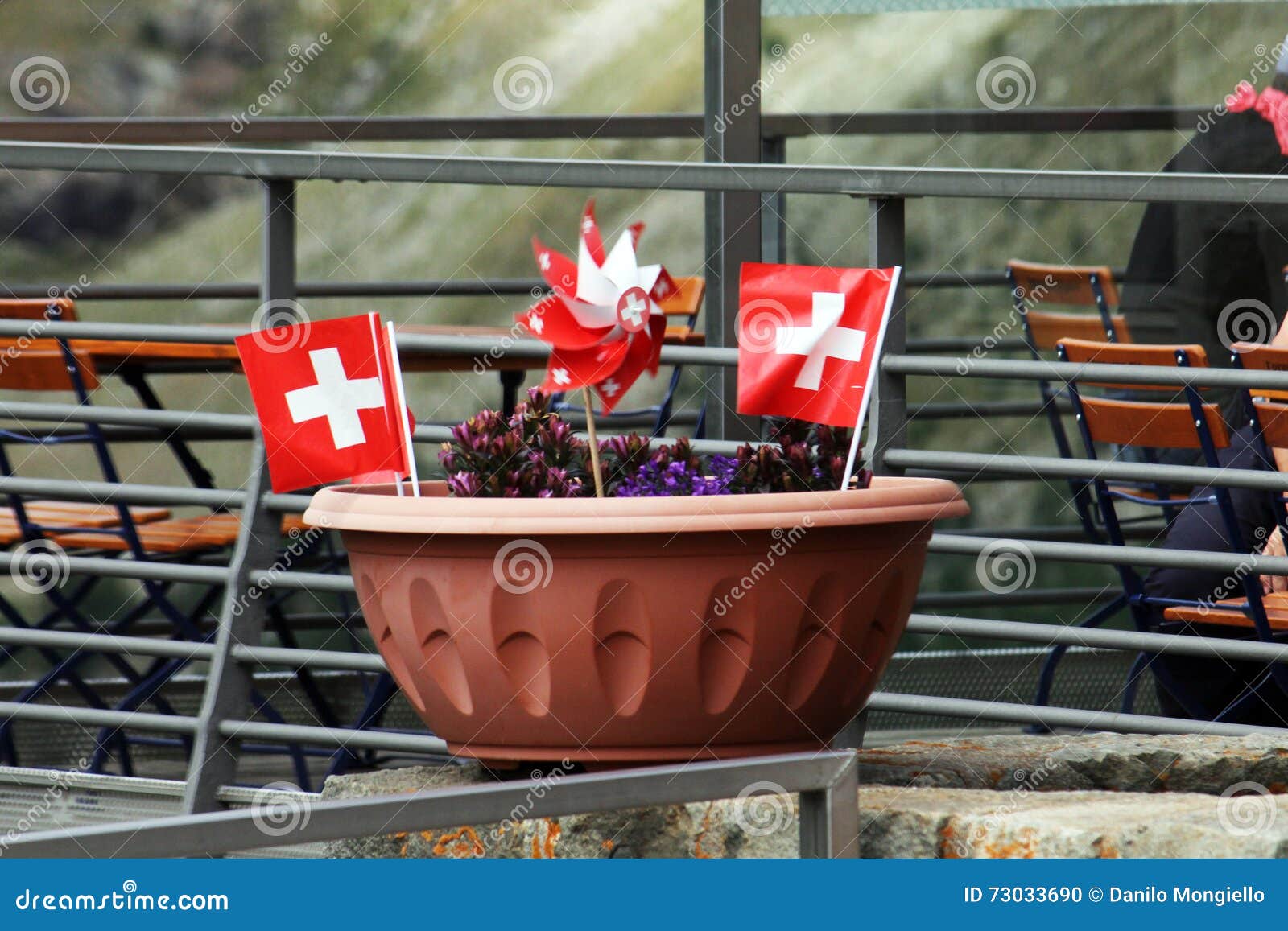 Swiss flags stock photo. Image of flag, alpine, switzerland - 73033690