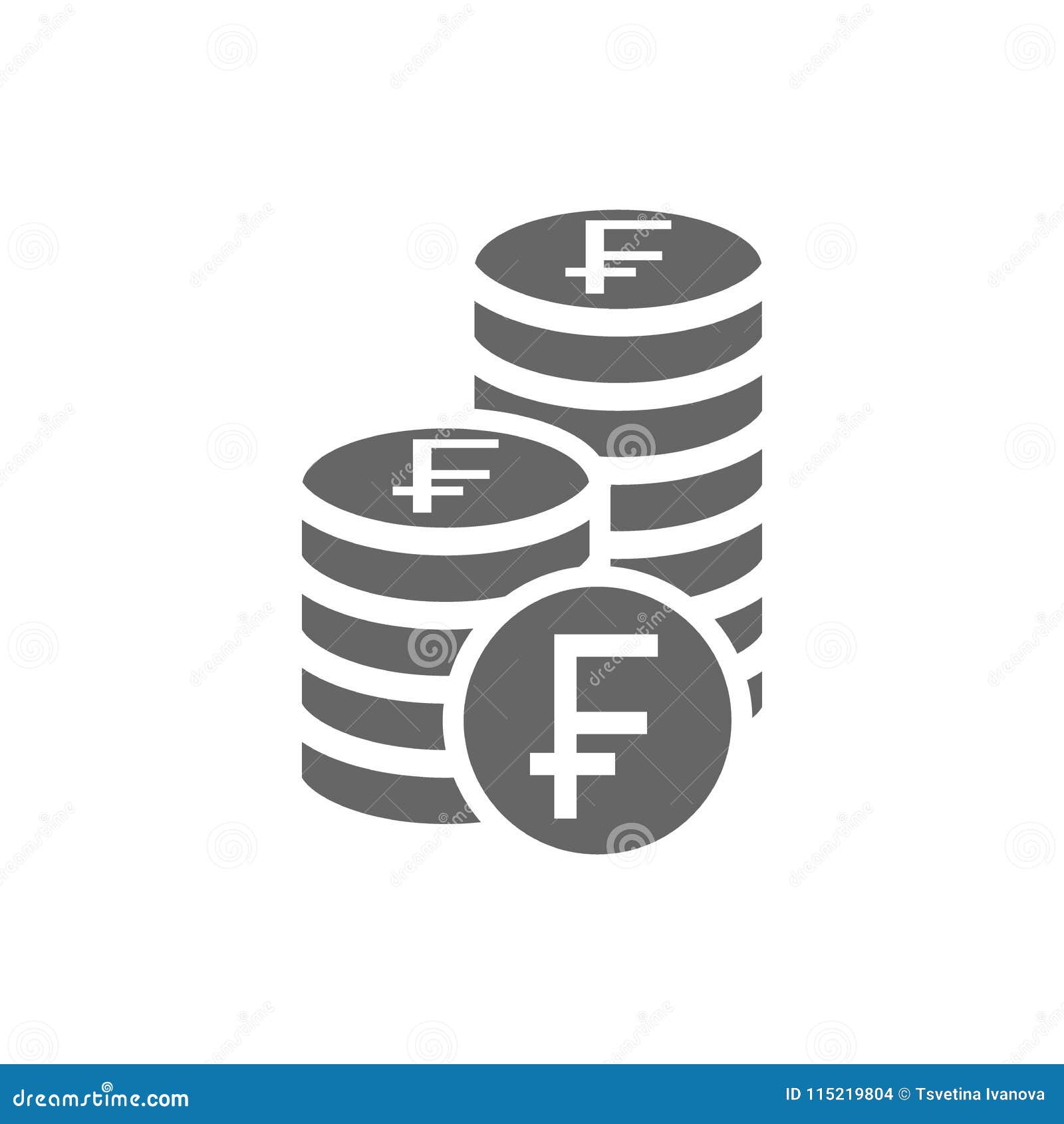 Swiss Franc Coin Stack Icon. Coins Stack Icon, Pile of Swiss Francs ...